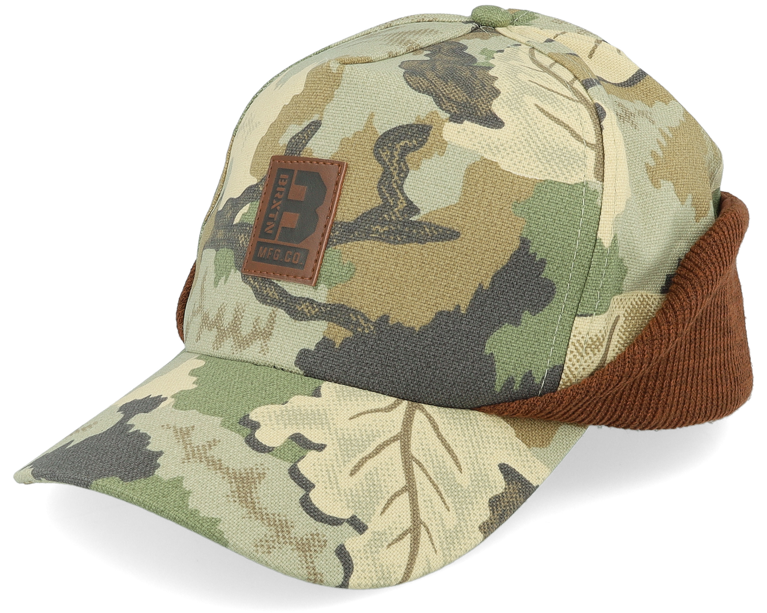 Builders Cap Leaf Camo A-Frame Earflap - Brixton | Hatstoreworld.com