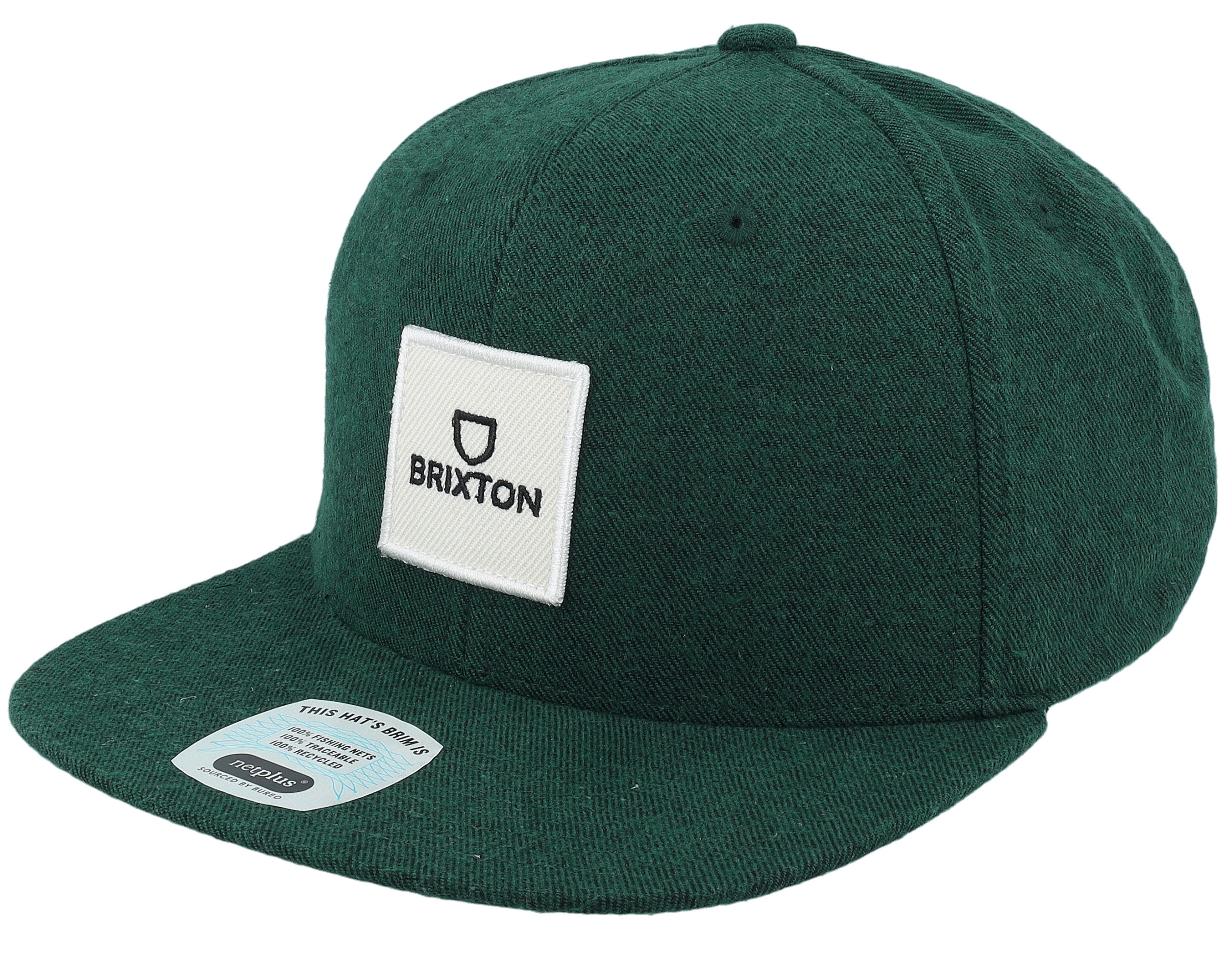 Alpha Square Pine Needle/White Snapback - Brixton Cap | Hatstoreworld.com