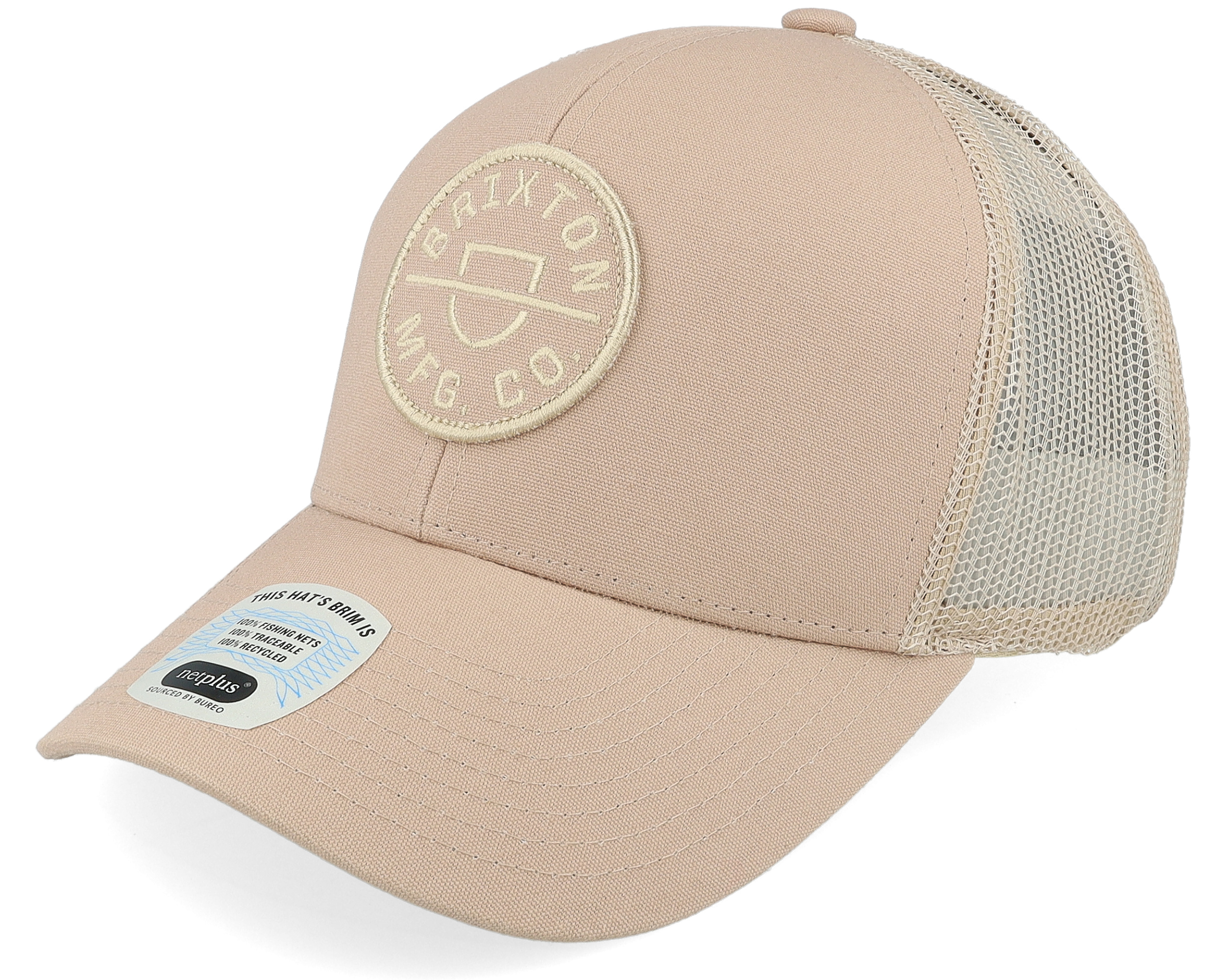 Crest X Mesh Cap Oat Milk/Oat Milk Trucker - Brixton | Hatstoreworld.com