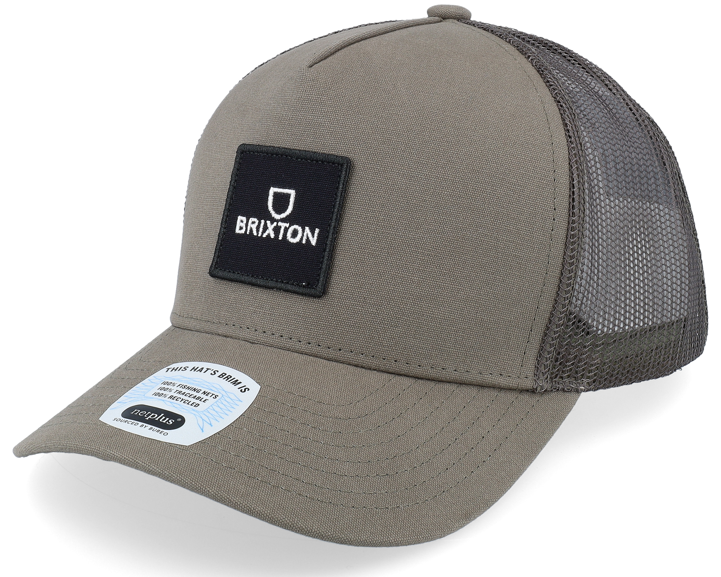 Alpha Block X C Mesh Cap Cinder Grey A-Frame Trucker | Hatstoreworld.com