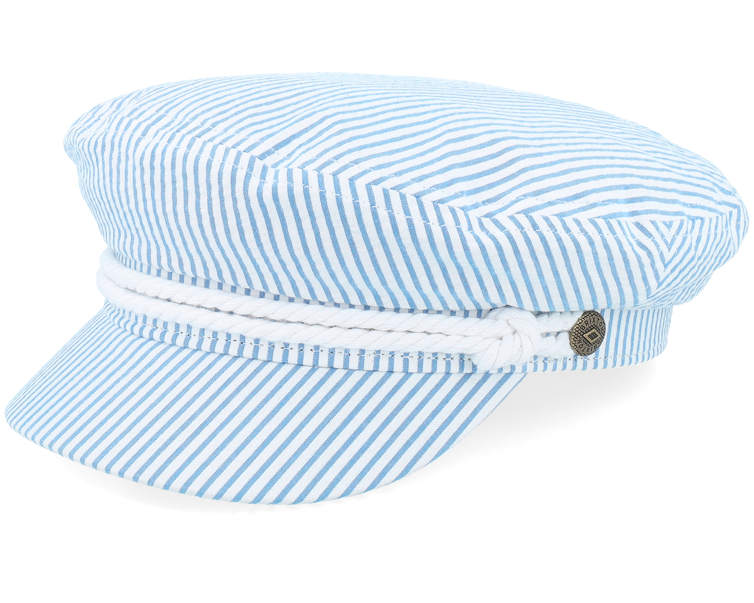 Fiddler Cap Off White/Blue Seersucker Vega Cap - Brixton ...