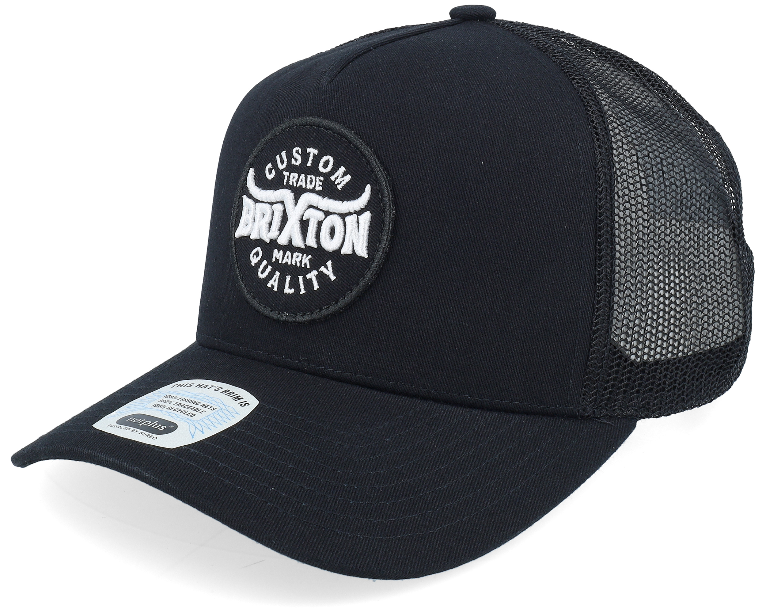 Gibson C Np Hat Black/Black A-Frame Trucker - Brixton | Hatstoreworld.com