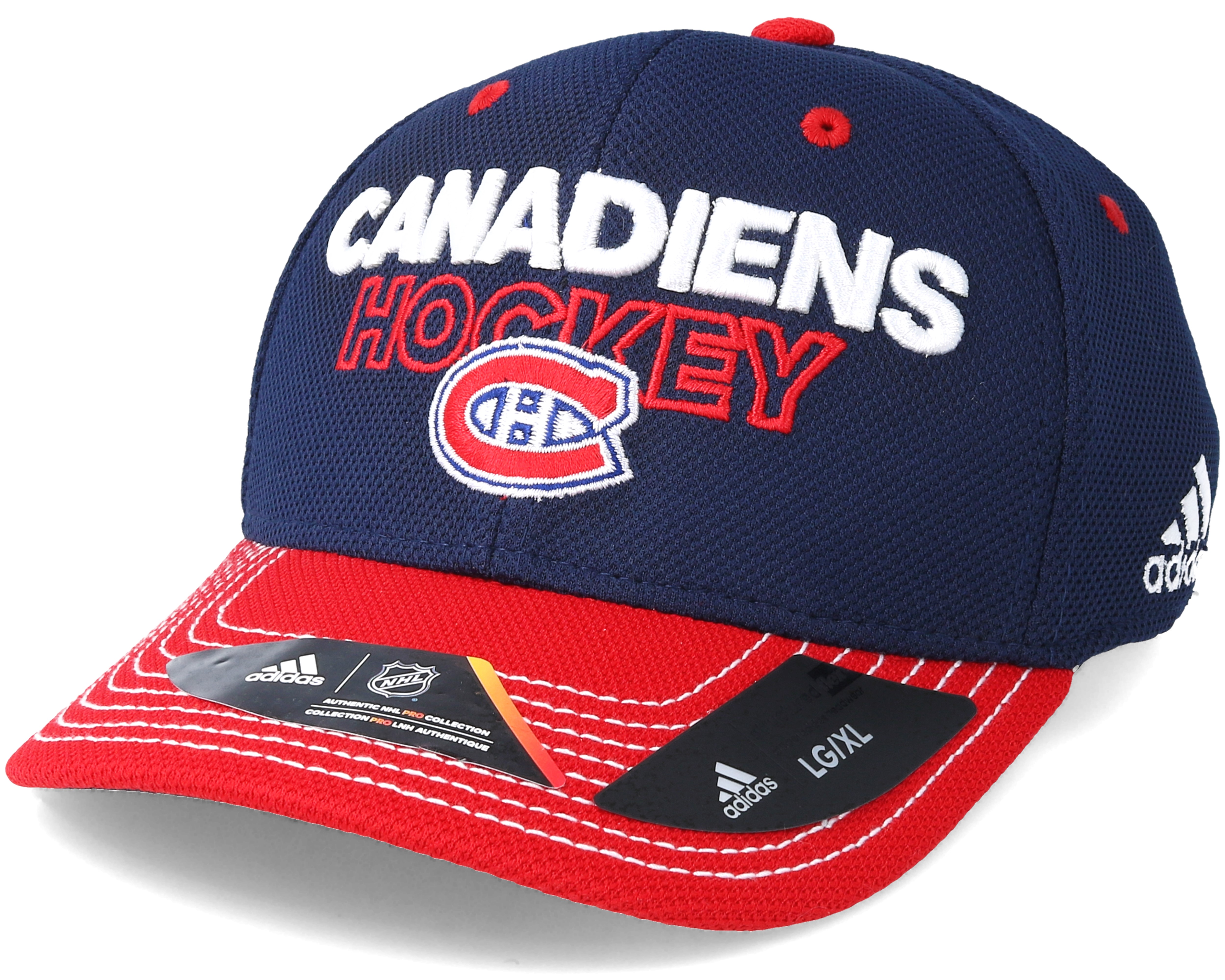 Montreal Canadiens Locker Room Structured Navy Flexfit - Adidas cap | Hatstoreworld.com