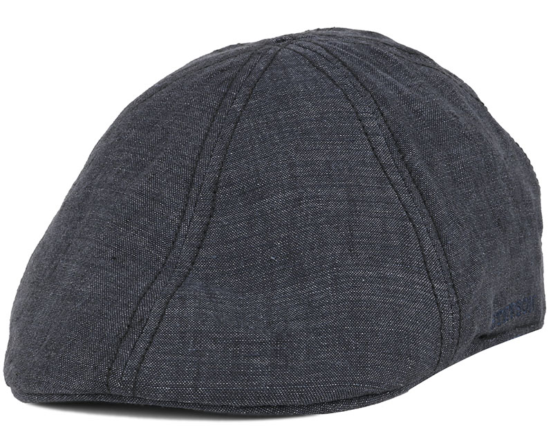 Putnam Linen Dark Navy Flat Cap - Stetson | Hatstoreworld.com