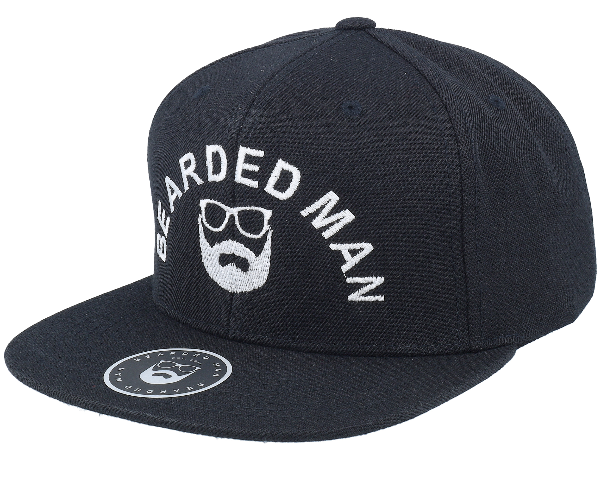 Half Circle Black Snapback - Bearded Man Cap | Hatstoreworld.com