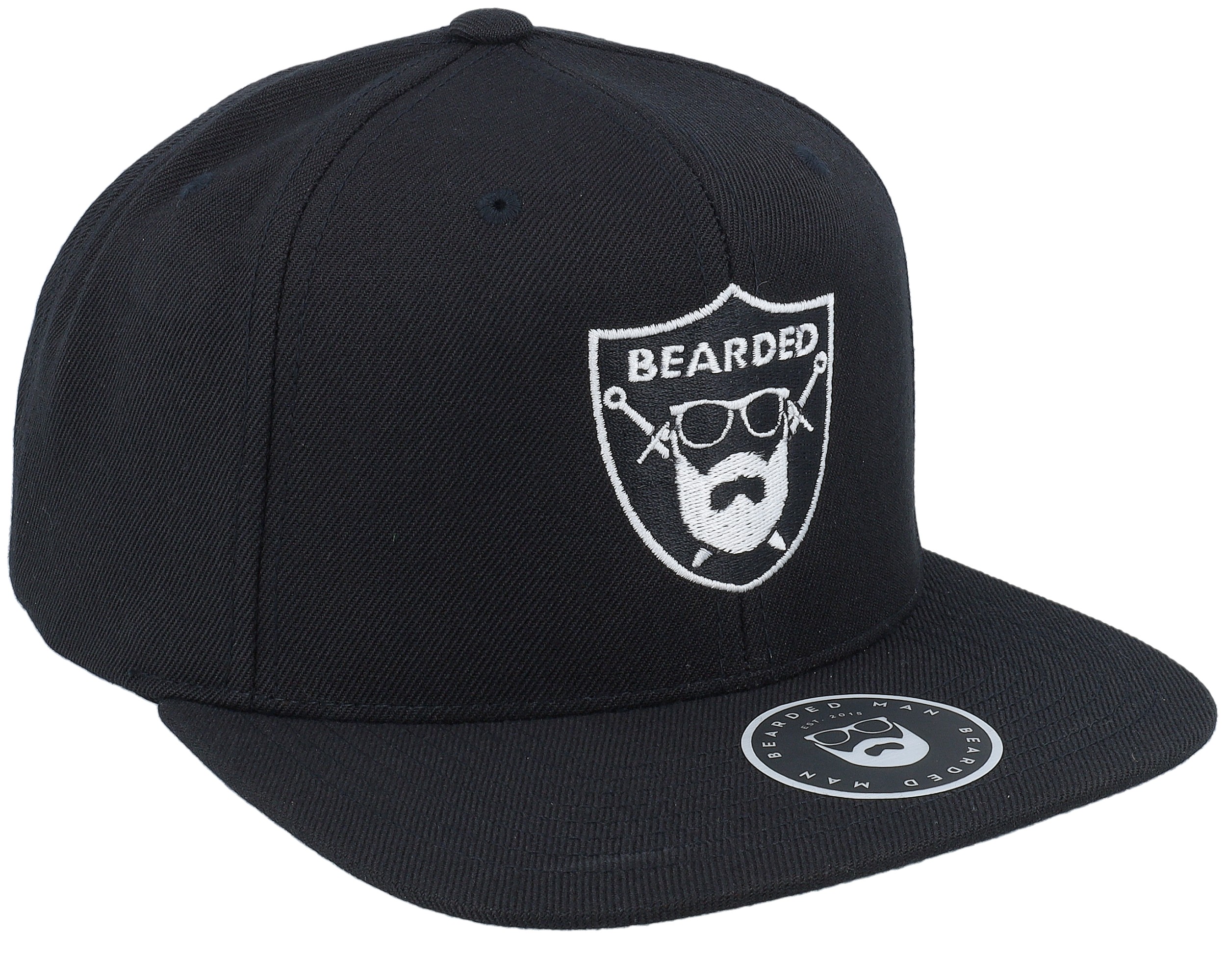 Bearded Sword Badge Black Snapback | Hatstoreworld.com