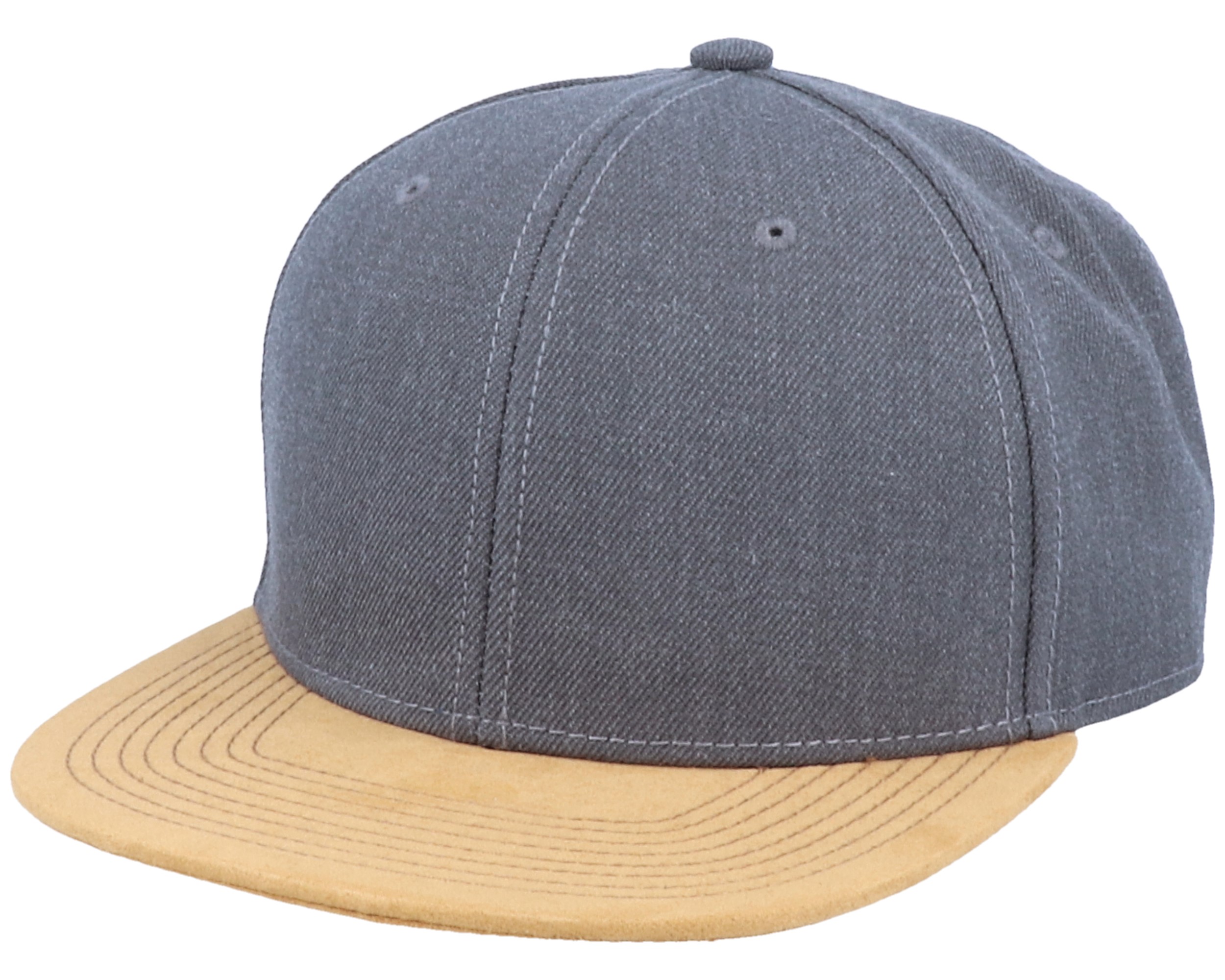 Blank Suede Dark Heather Grey Snapback | Hatstoreworld.com