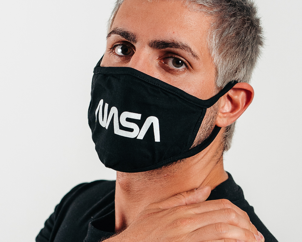1-Pack NASA 2 Black Face Mask - Headzone | Hatstoreworld.com
