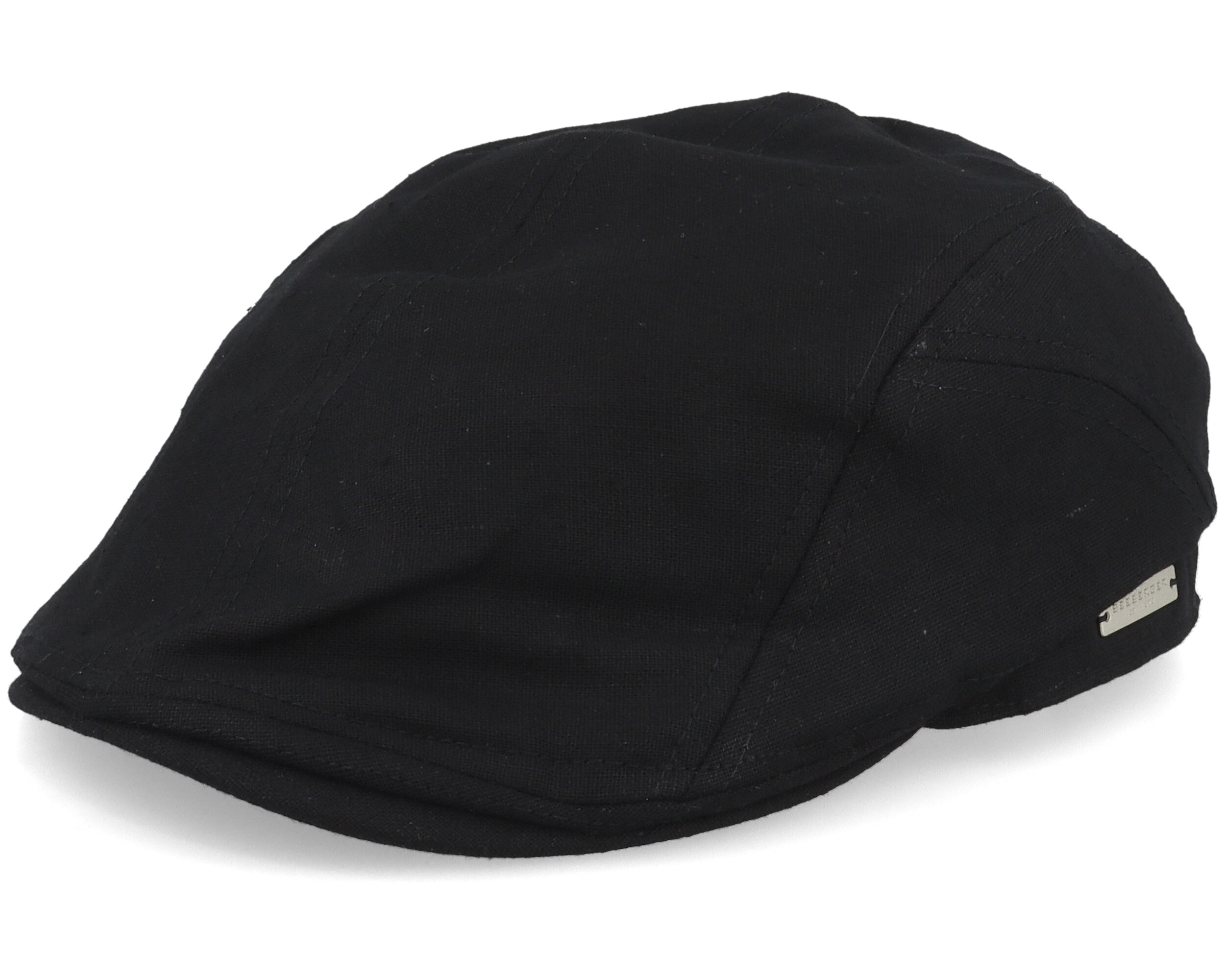 Ivy Cap In Viscose Linen Mix Black Flat Cap - Seeberger cap ...