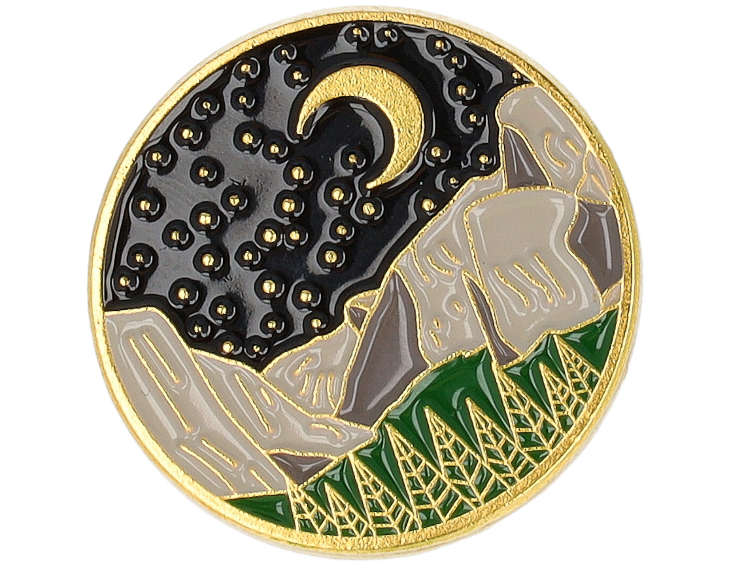 Night Black Mountains Metal Enamel Pin | Hatstoreworld.com