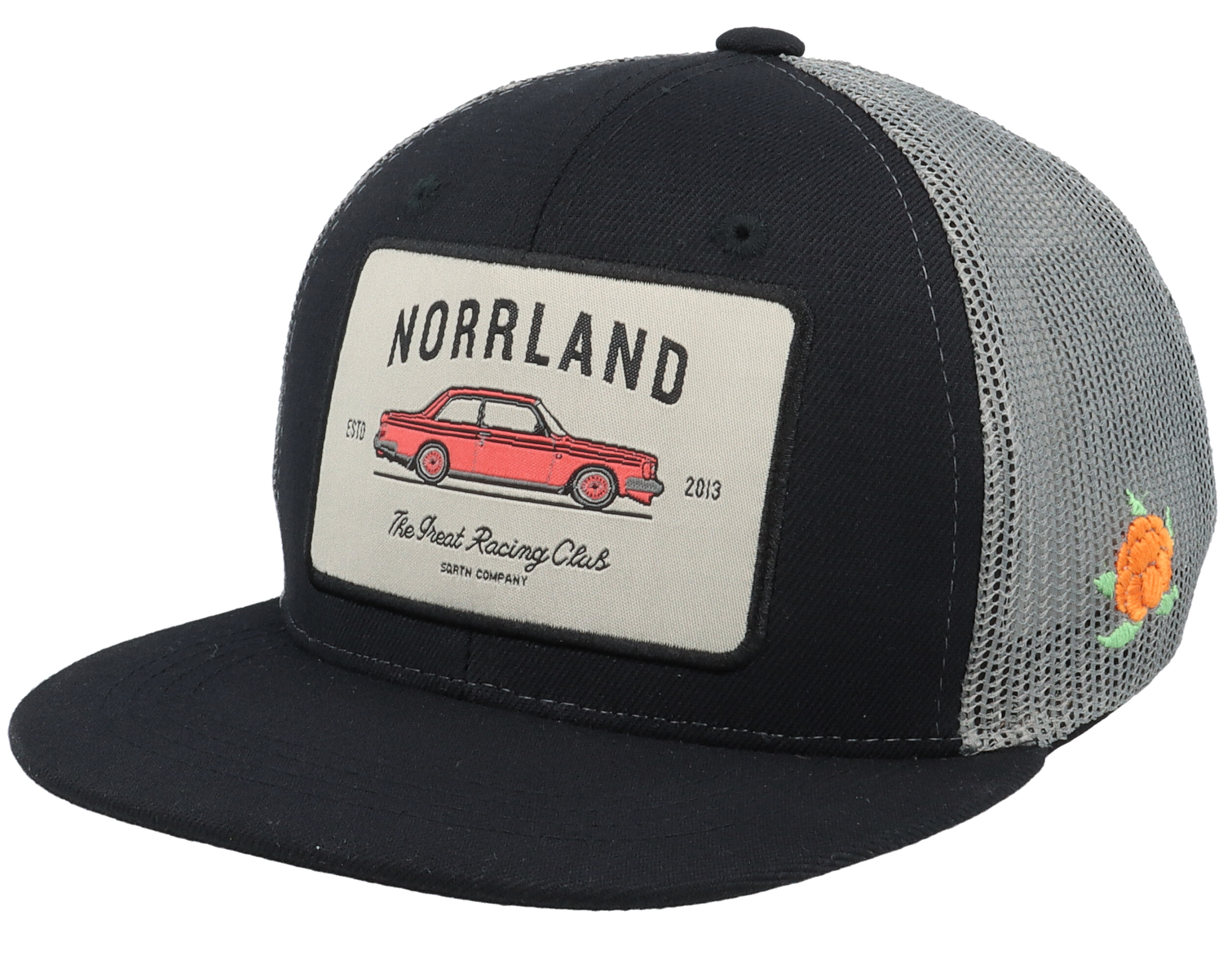 Kids Racing Cap Black/Grey Trucker | Hatstoreworld.com