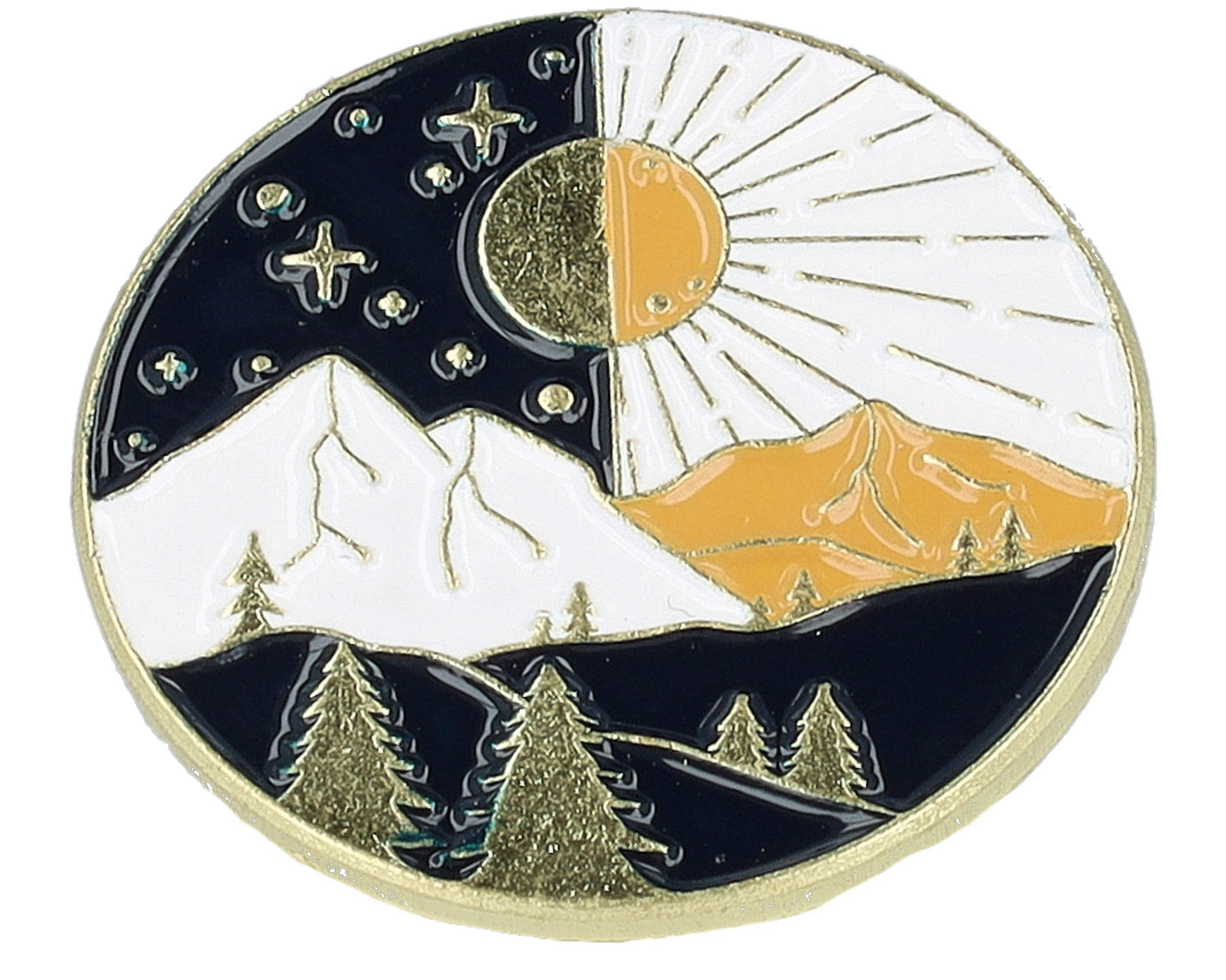 Outdoor Moon/Sun Metal Enamel Pin | Hatstoreworld.com