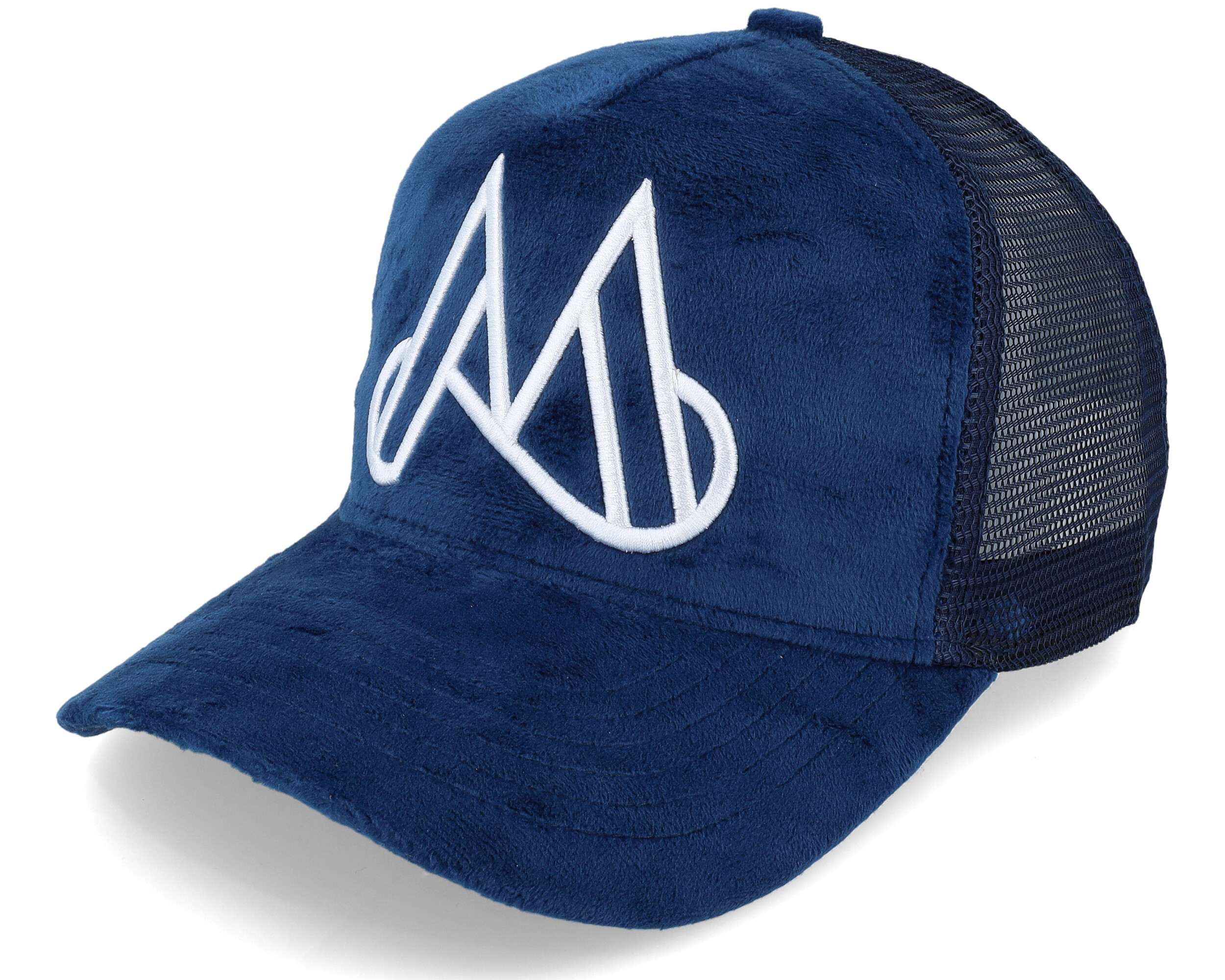 Unlimited M Logo Marine Blue/White Logo Trucker | Hatstoreworld.com