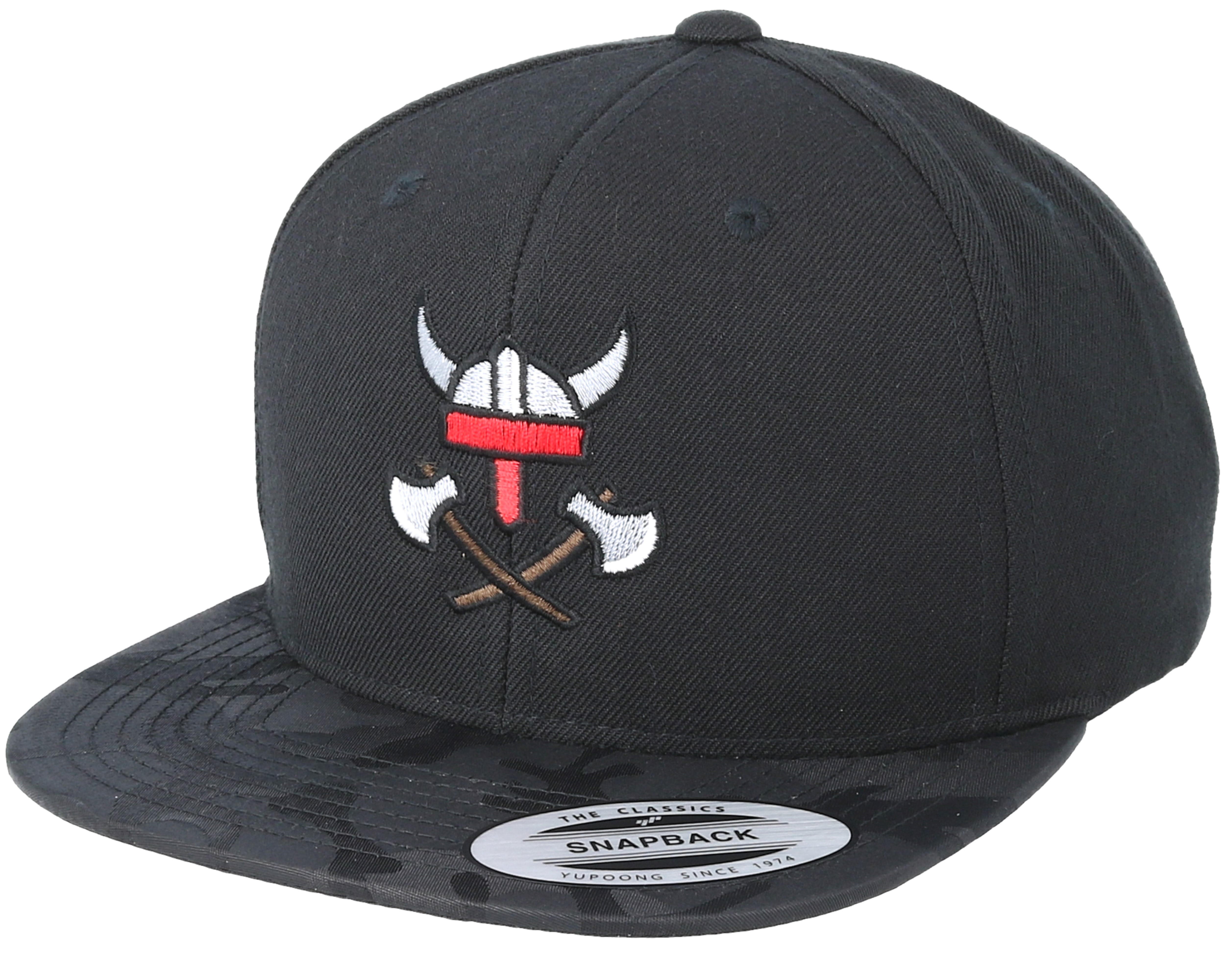 Helm & Axes Black Camo Snapback | Hatstoreworld.com
