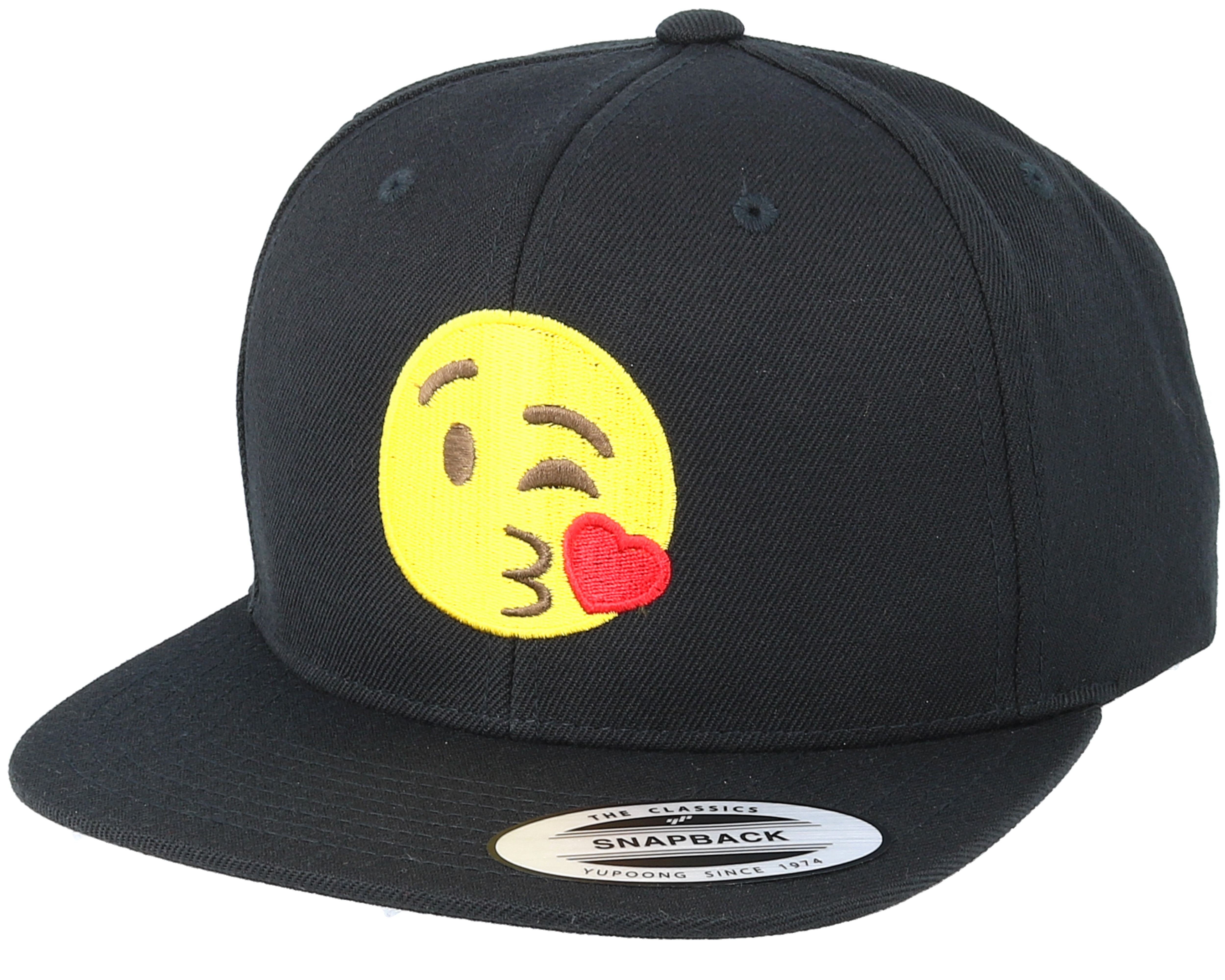 Emoji Kiss Black Snapback | Hatstoreworld.com
