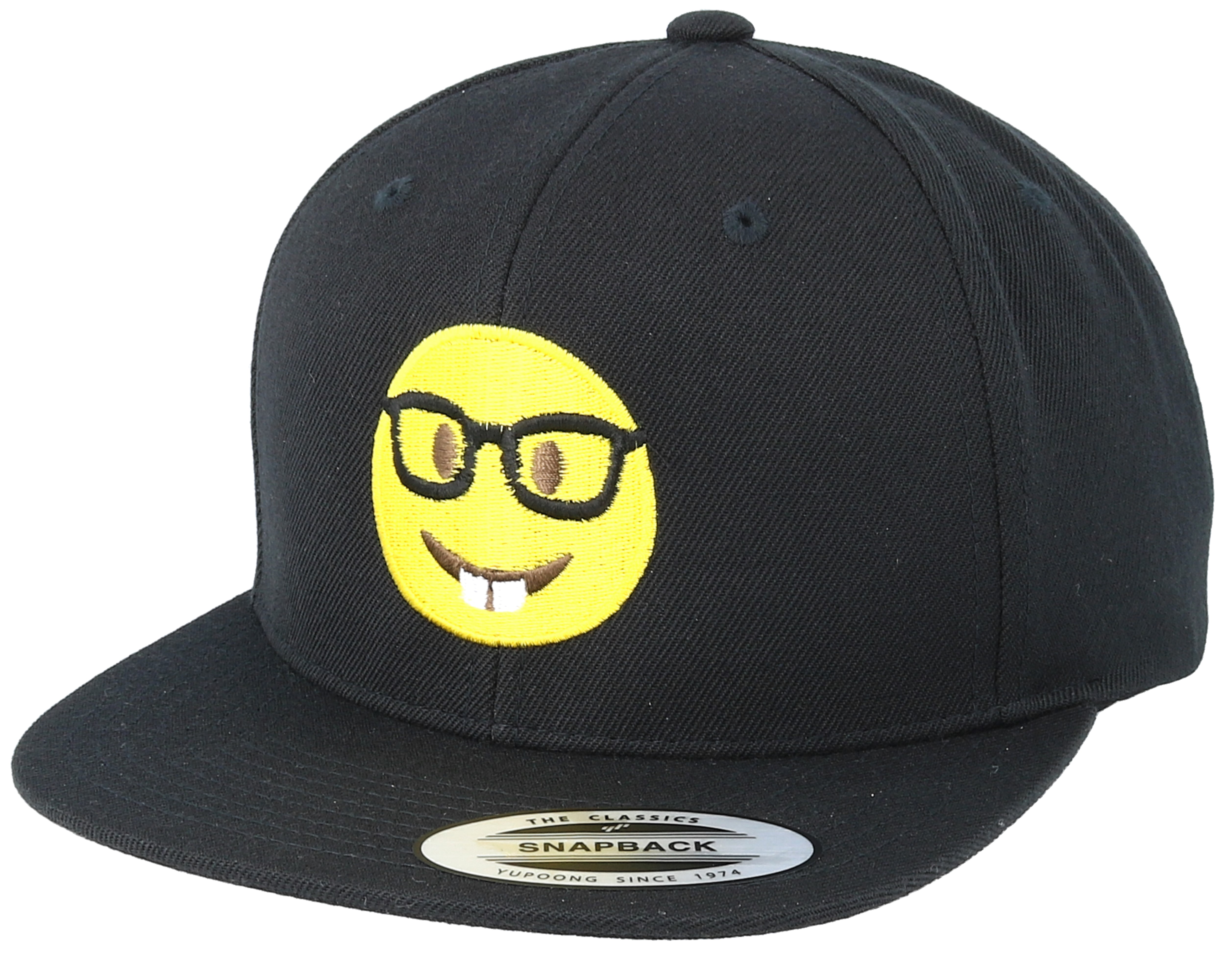 Emoji Nerd Black Snapback - Iconic | Hatstoreworld.com