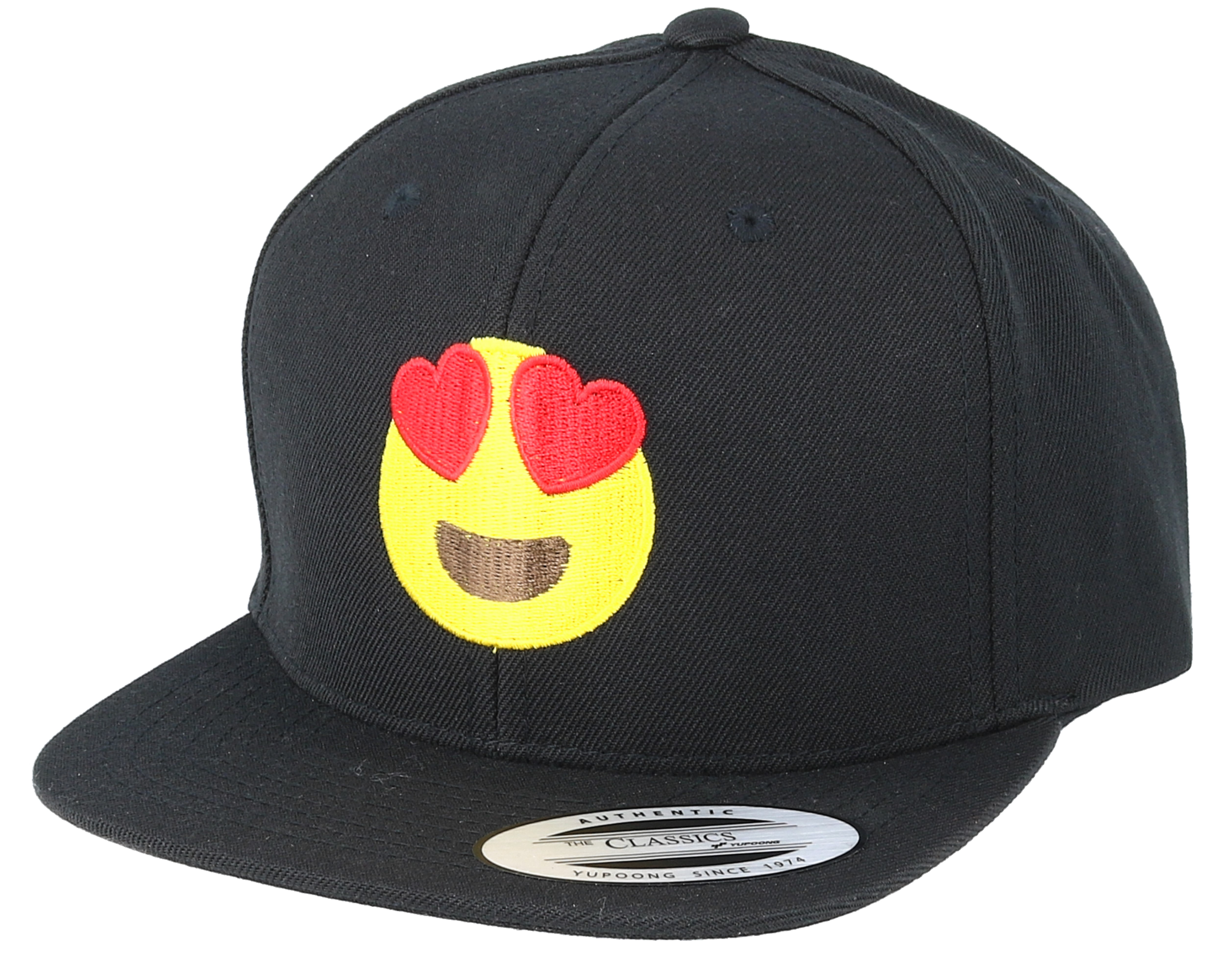 Kids Emoji In Love Black Snapback | Hatstoreworld.com