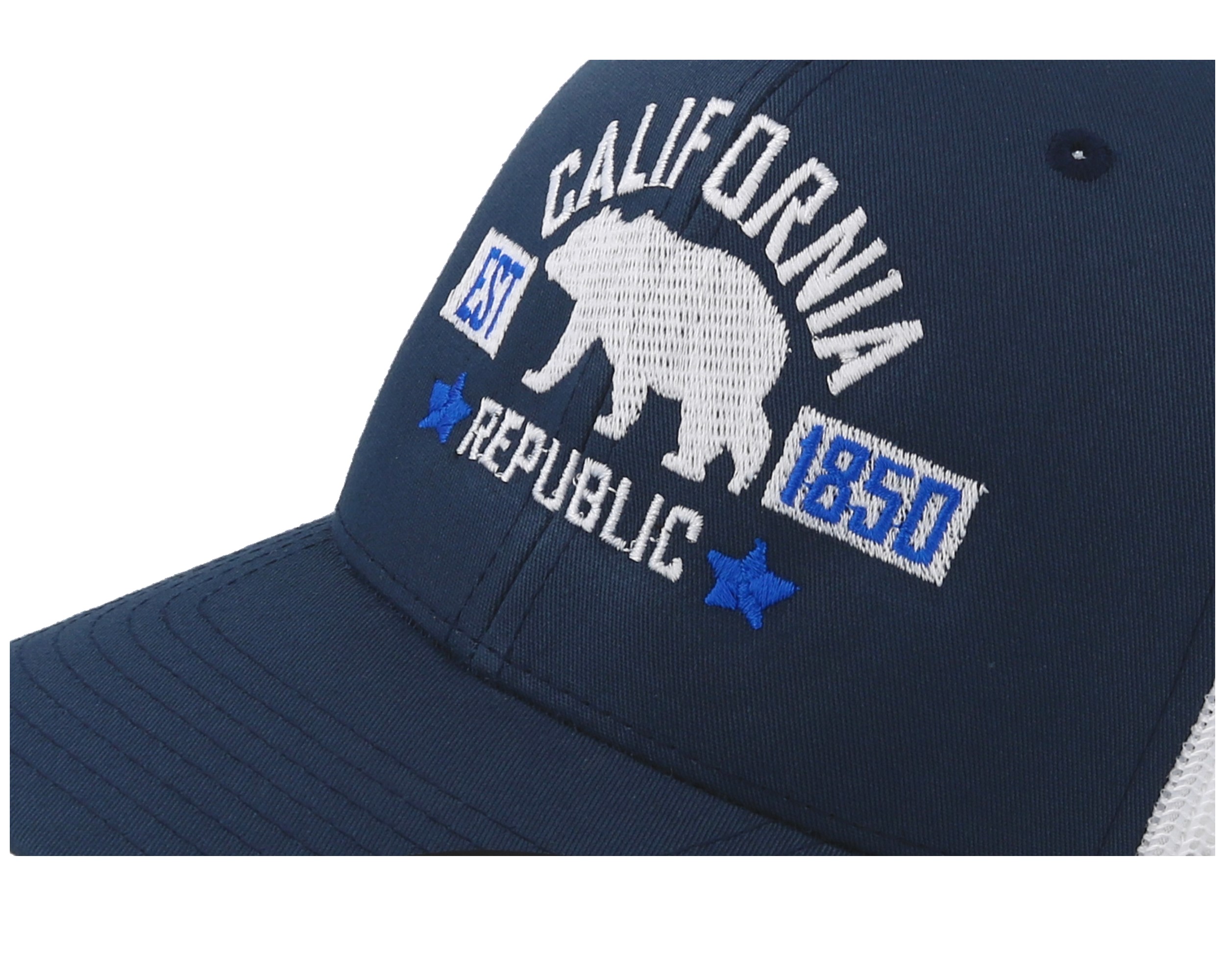 California Republic Navy White Trucker - Iconic cap | Hatstoreworld.com