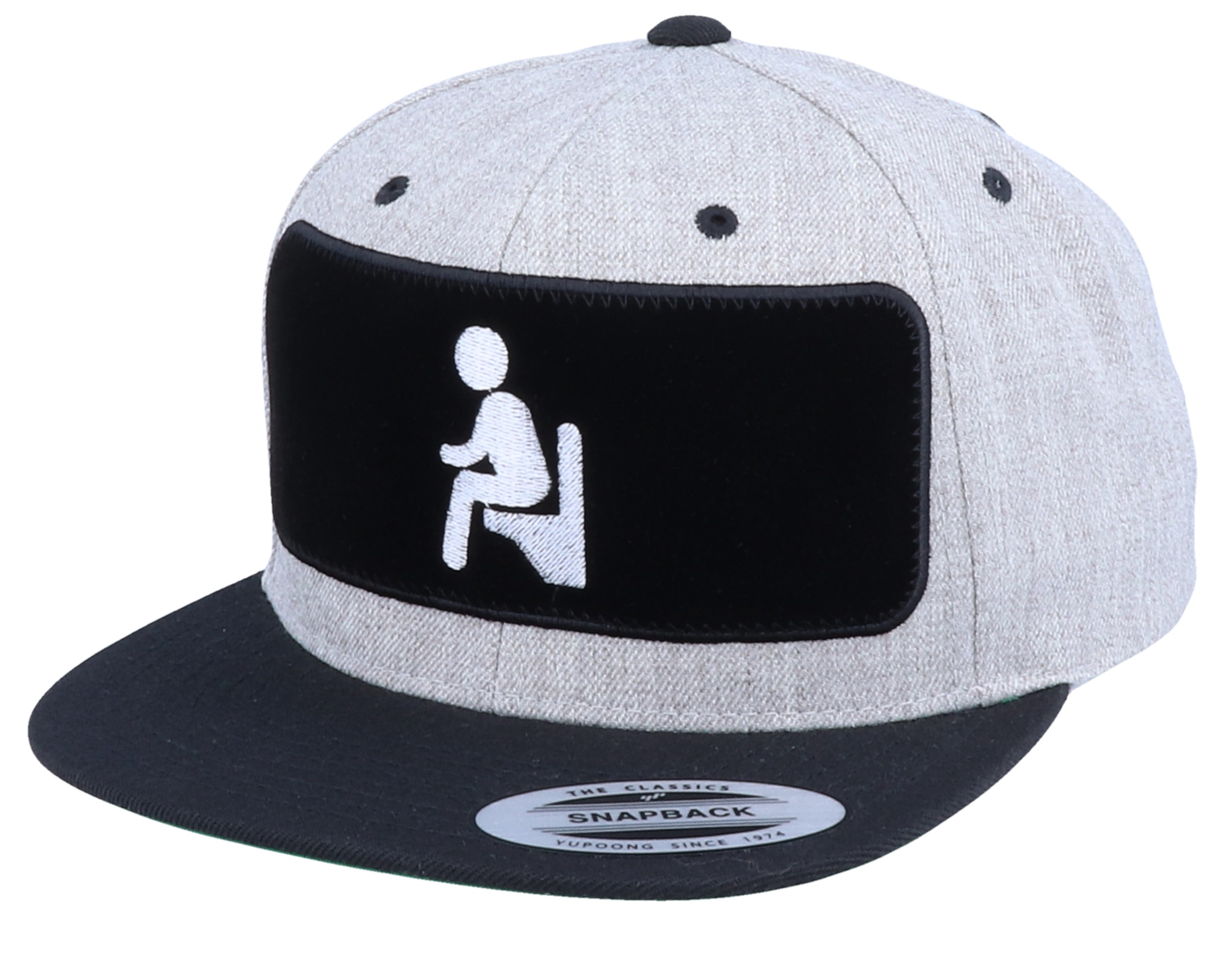Toilet Man Velvet Patched Heather Grey Black Snapback - Iconic ...