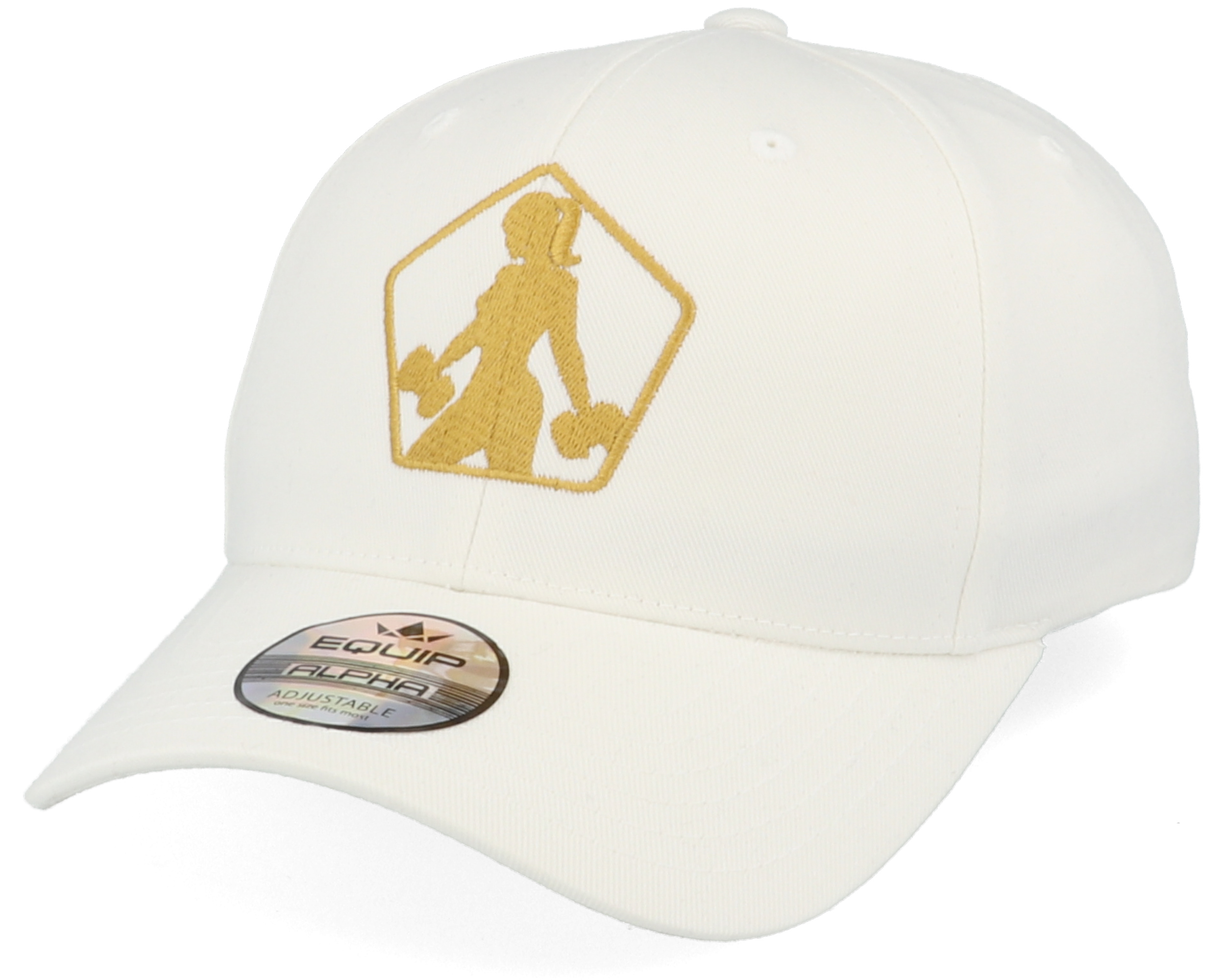 Female Fitness Gold Emblem White Adjustable | Hatstoreworld.com
