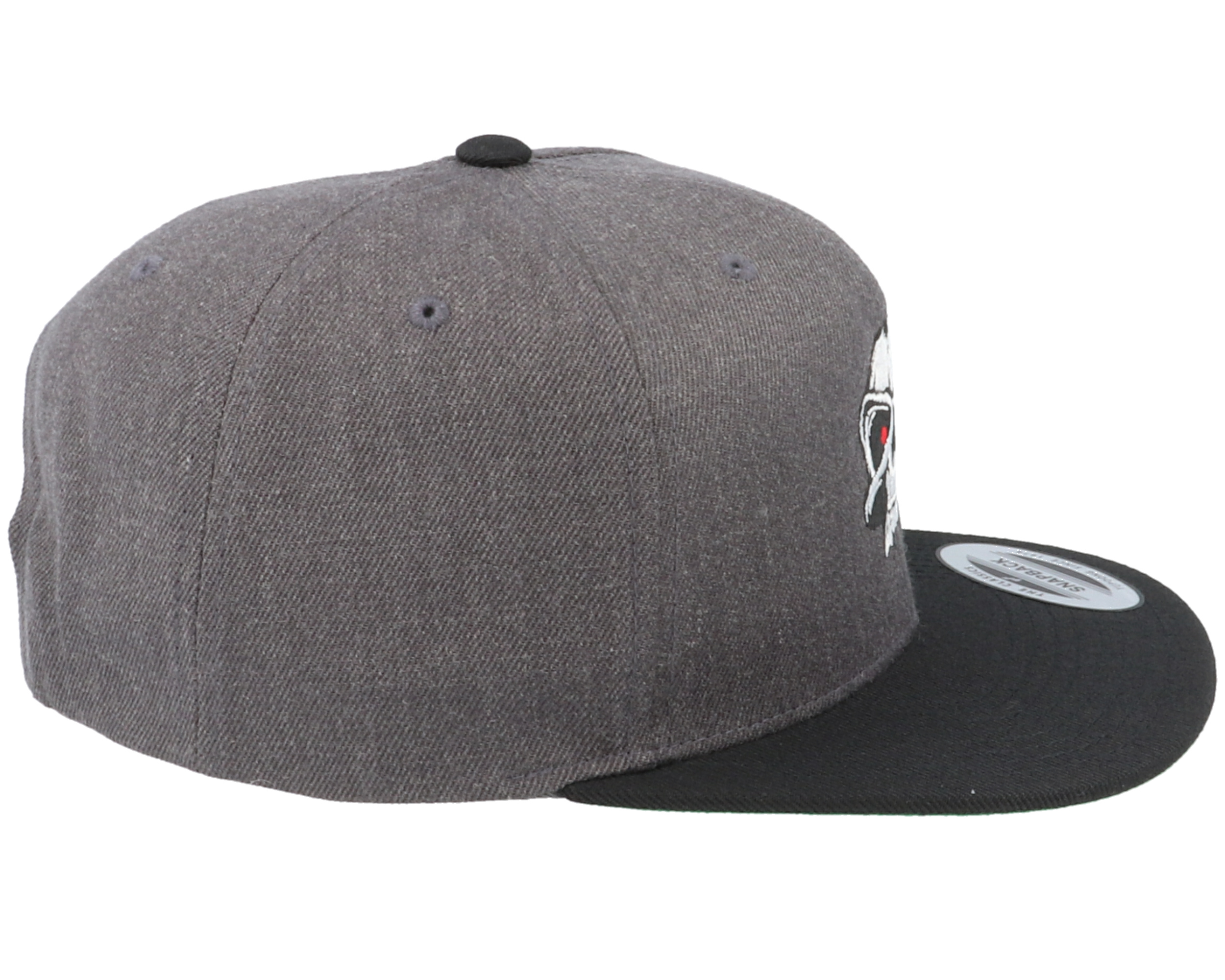 Red Eye Skull Charcoal/Black Snapback - Iconic Cap | Hatstoreworld.com