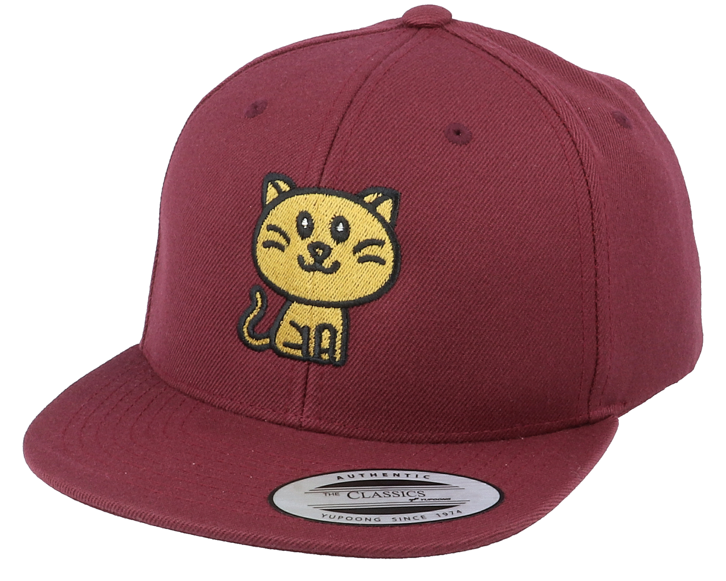 Kids Golden Kitty Maroon Snapback | Hatstoreworld.com