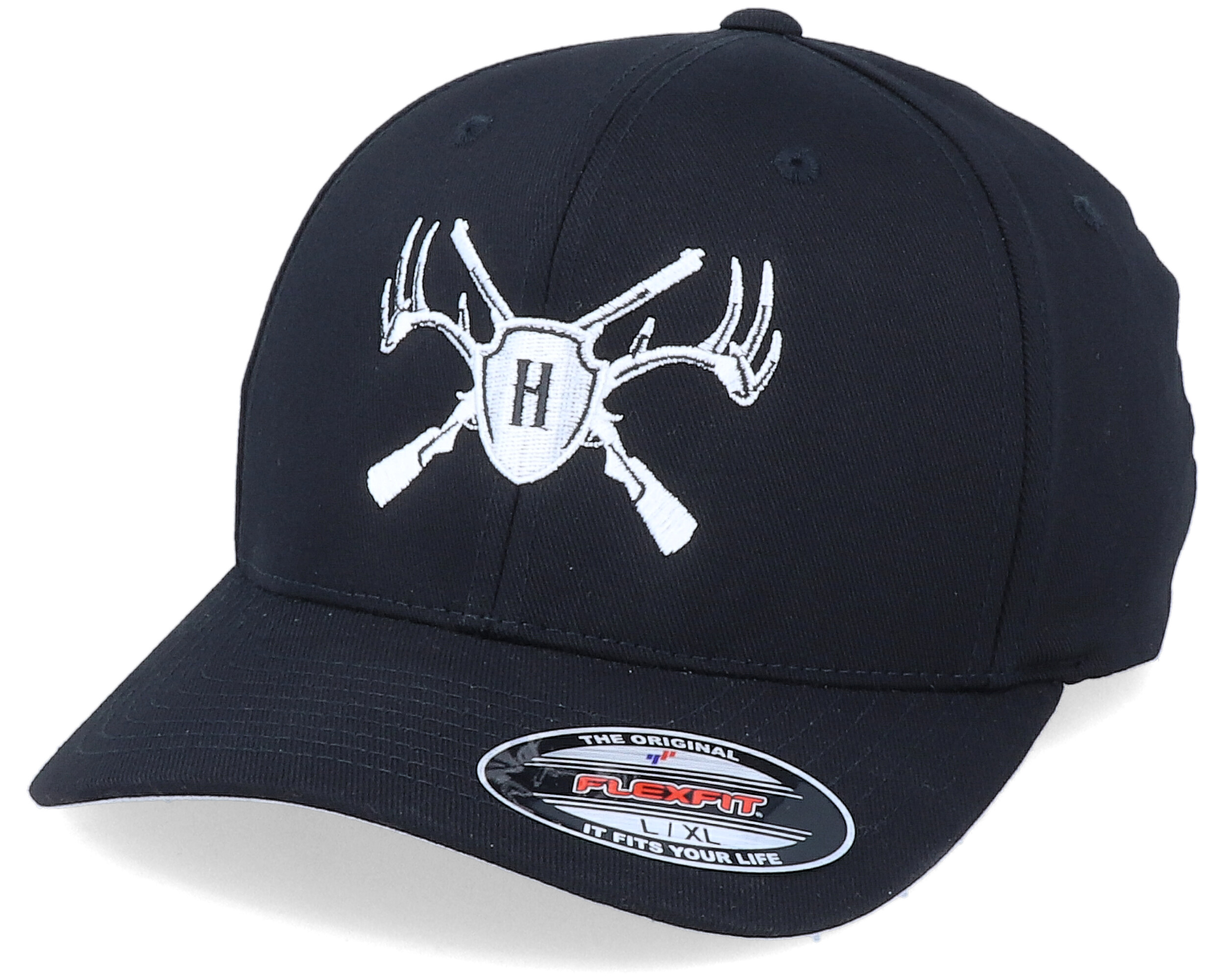 Hunter Logo Black Flexfit | Hatstoreworld.com