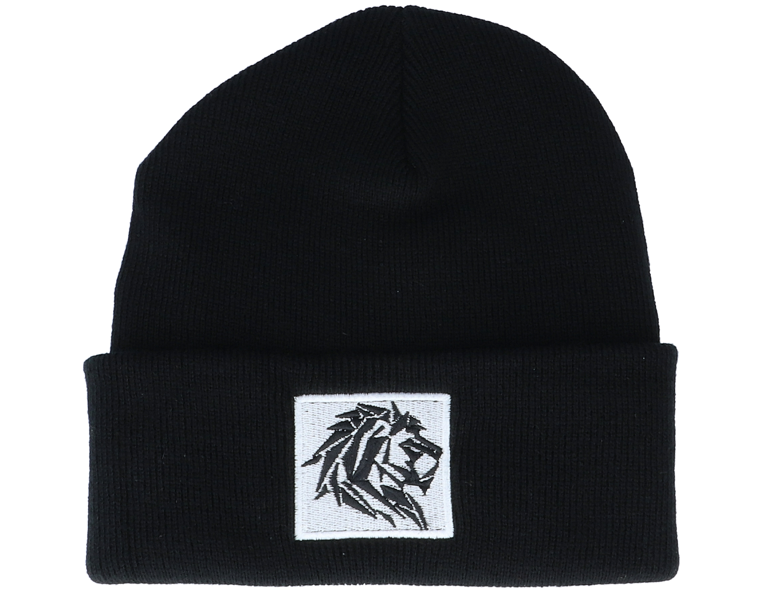Paper Alpha Lion White Patch Black Beanie | Hatstoreworld.com
