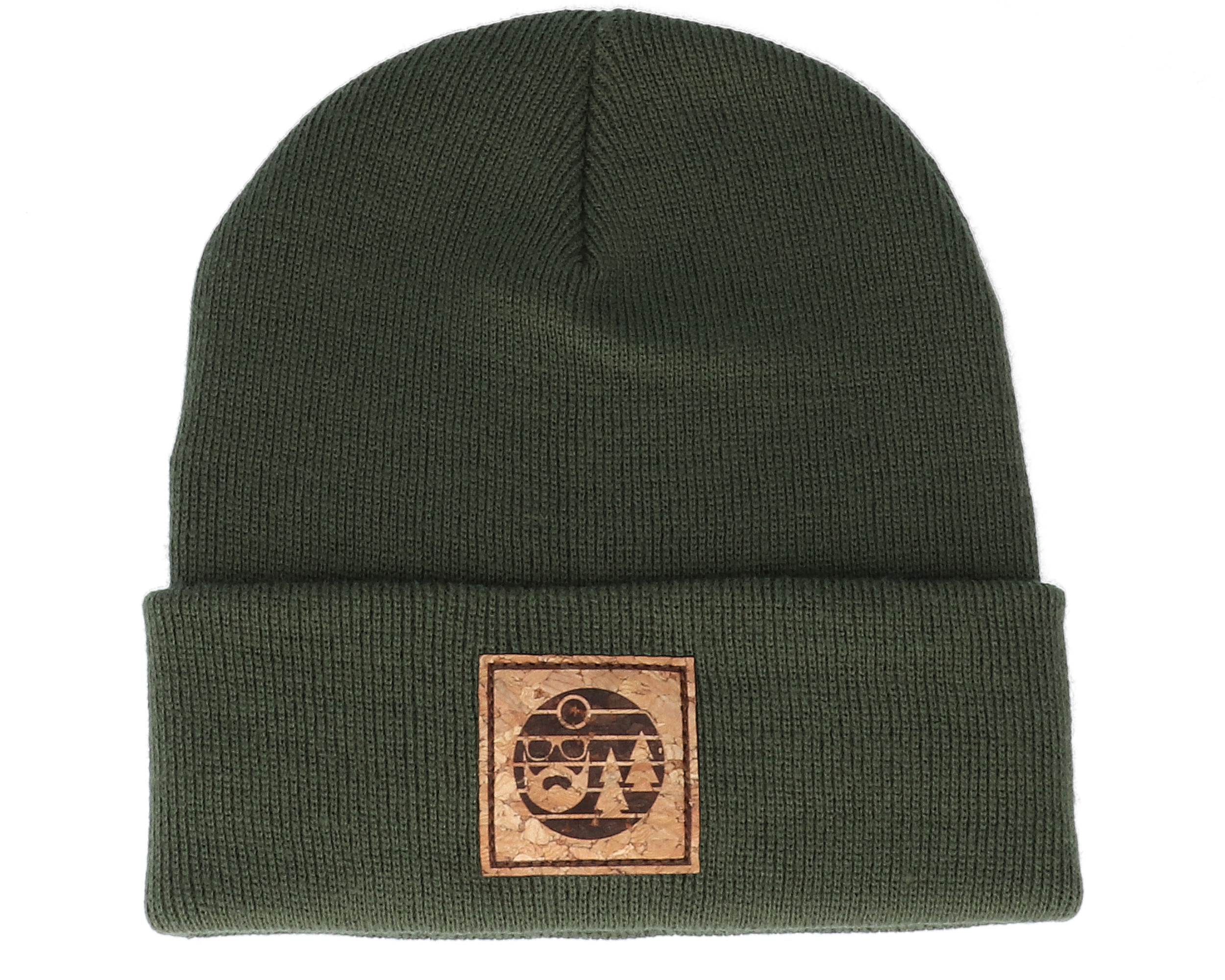 Sunset Logo Patch Olive Green Beanie | Hatstoreworld.com