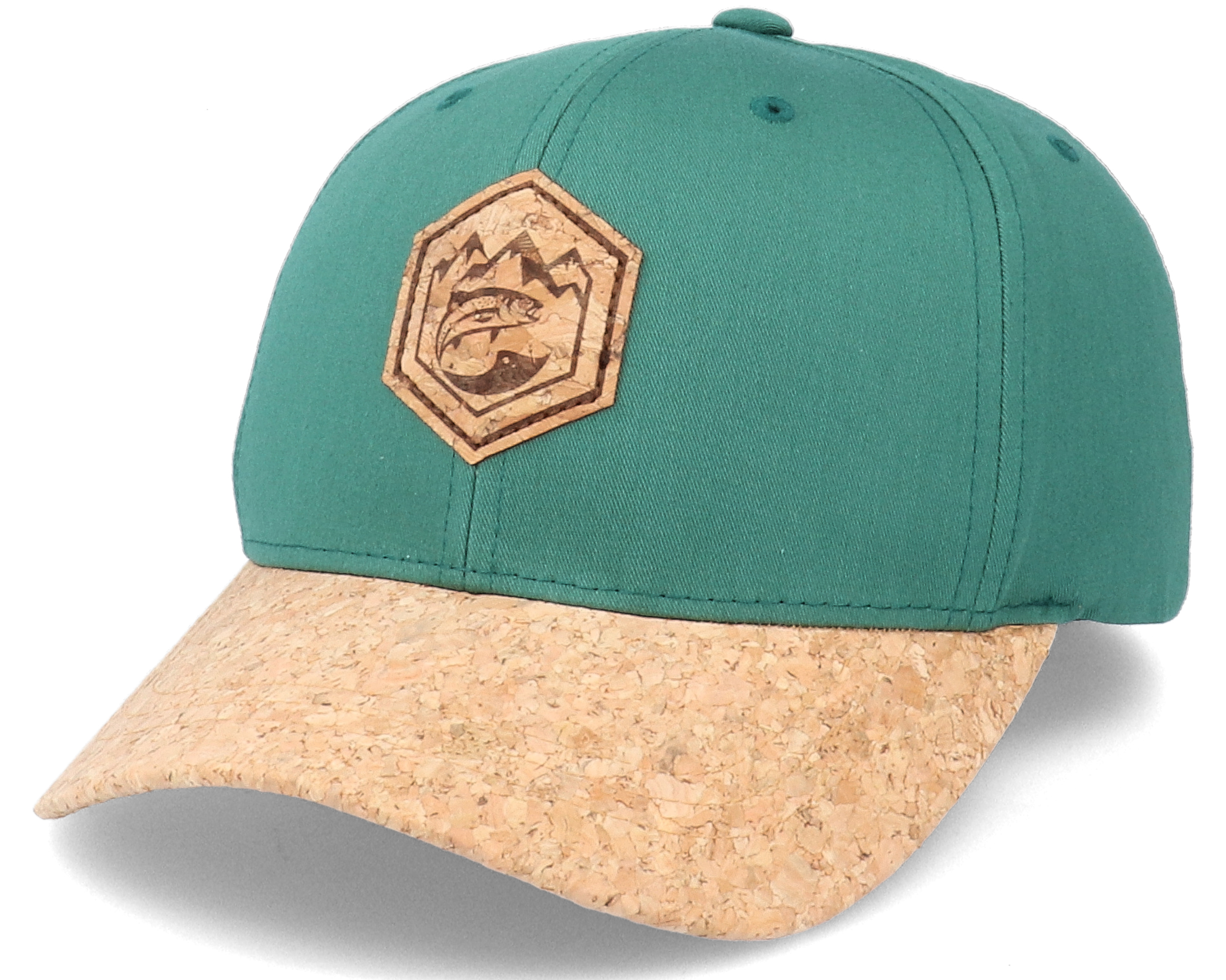 Mountain Badge Fish Patch Spruce/Cork Adjustable | Hatstoreworld.com
