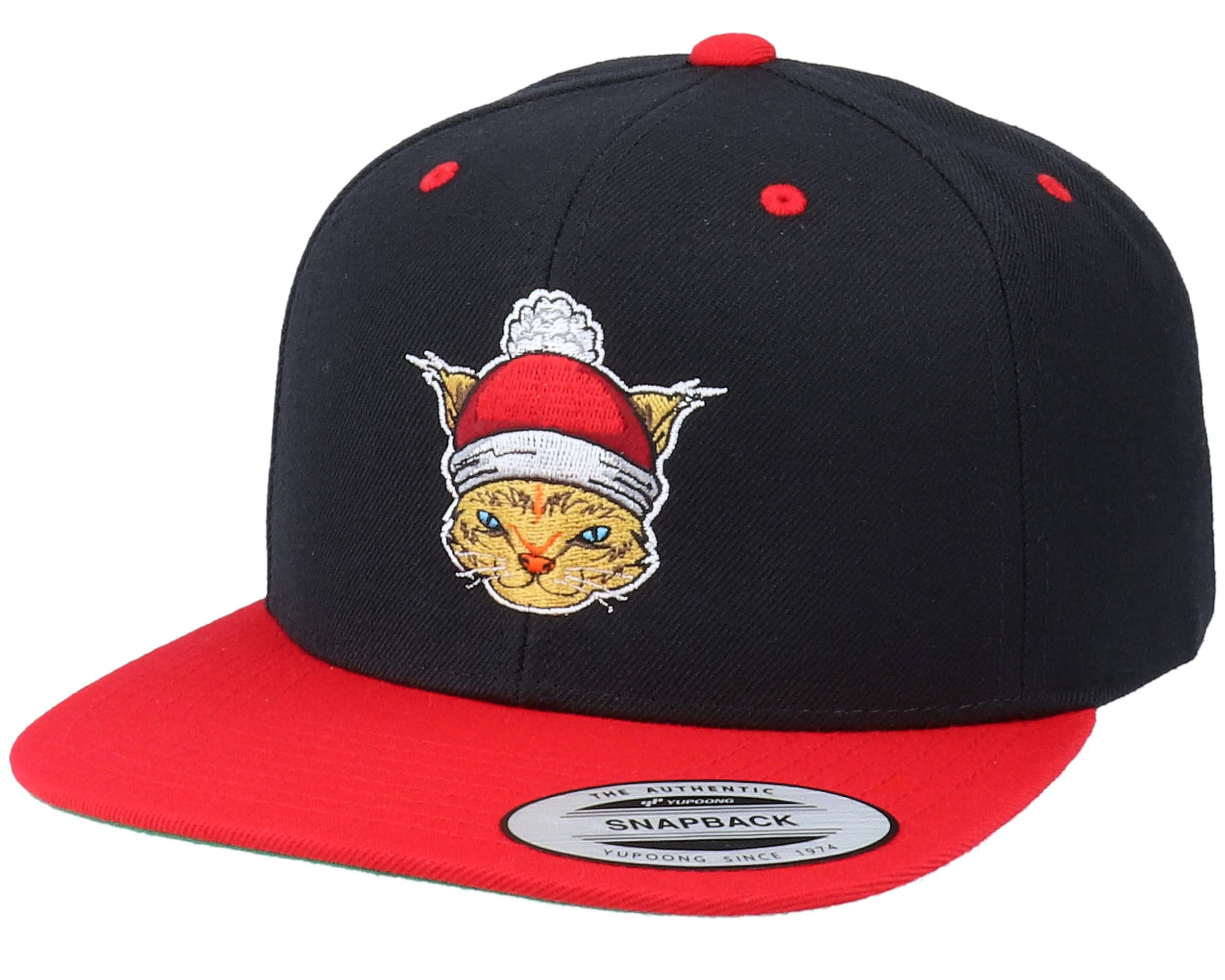 Christmas Santas Cat Black/Red Snapback | Hatstoreworld.com