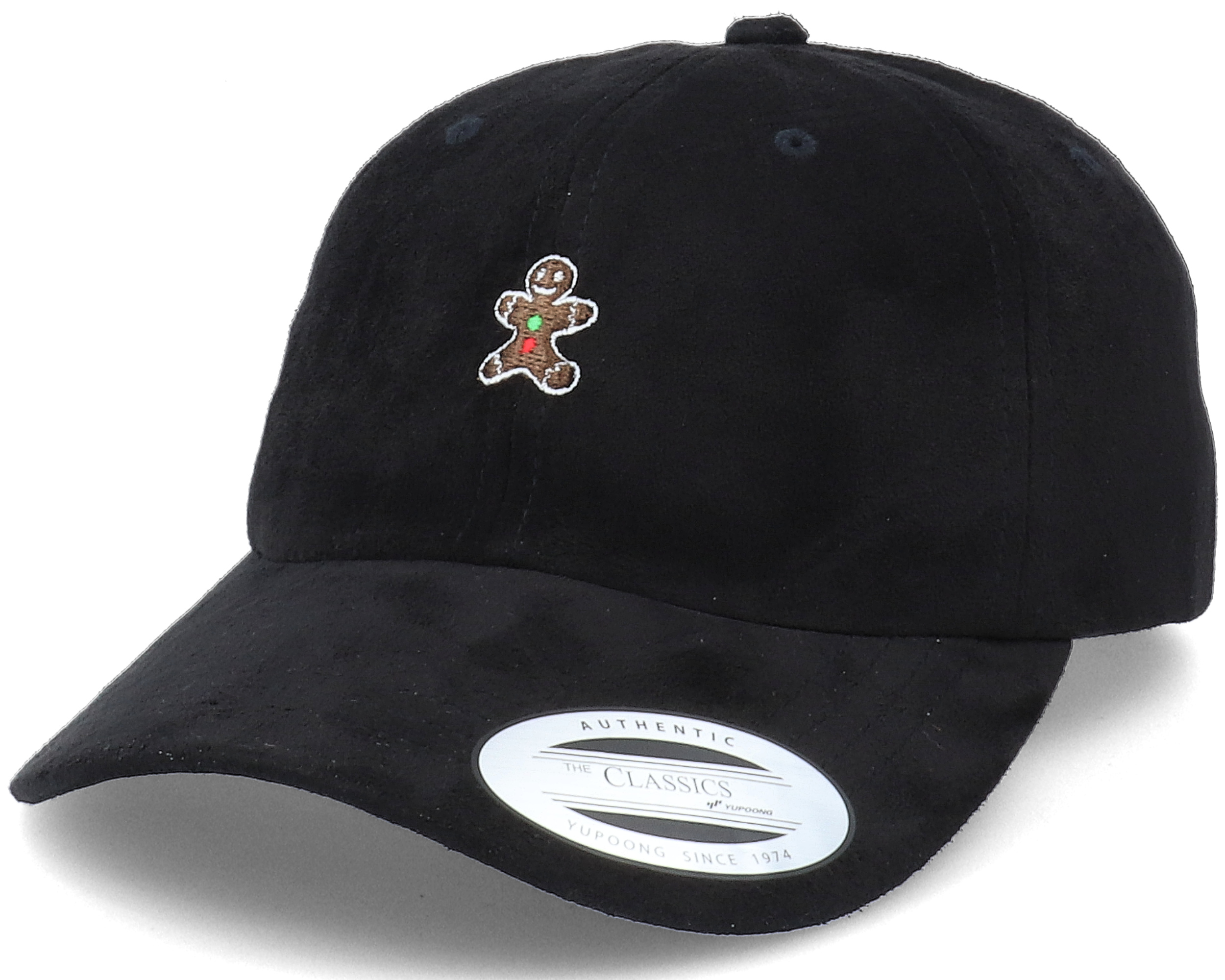 Christmas Gingerbread Cookie Velour Black Dad Cap - Iconic ...