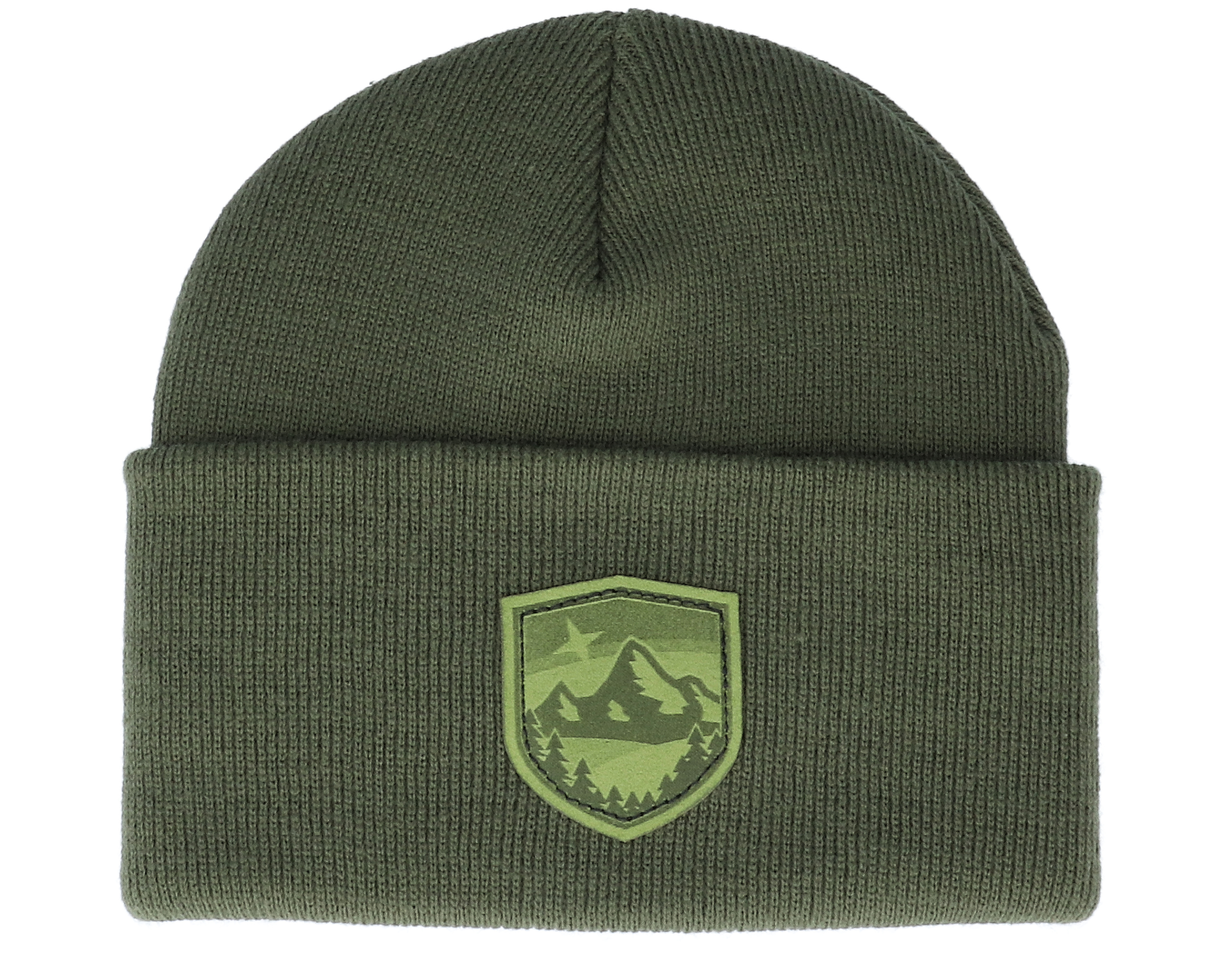 Starry Mountain Patch Olive/Green Beanie | Hatstoreworld.com