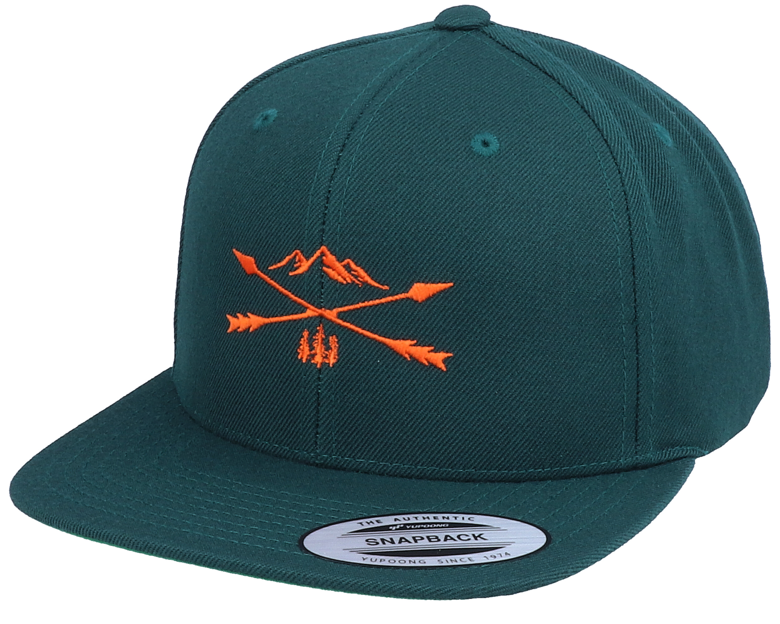 Nature Arrow Cross Spruce Green Snapback | Hatstoreworld.com