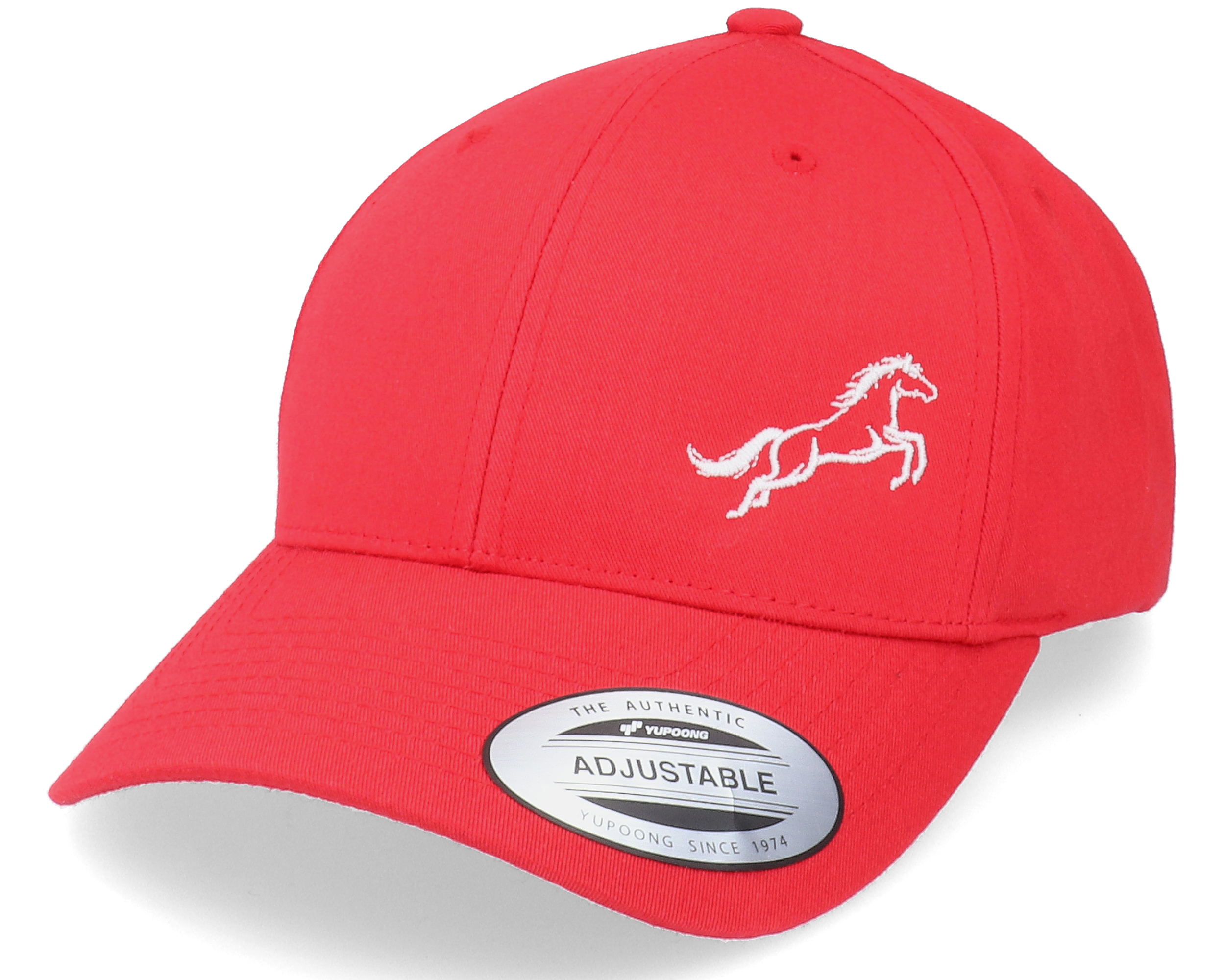 Horse Jumping Curved Red Adjustable | Hatstoreworld.com