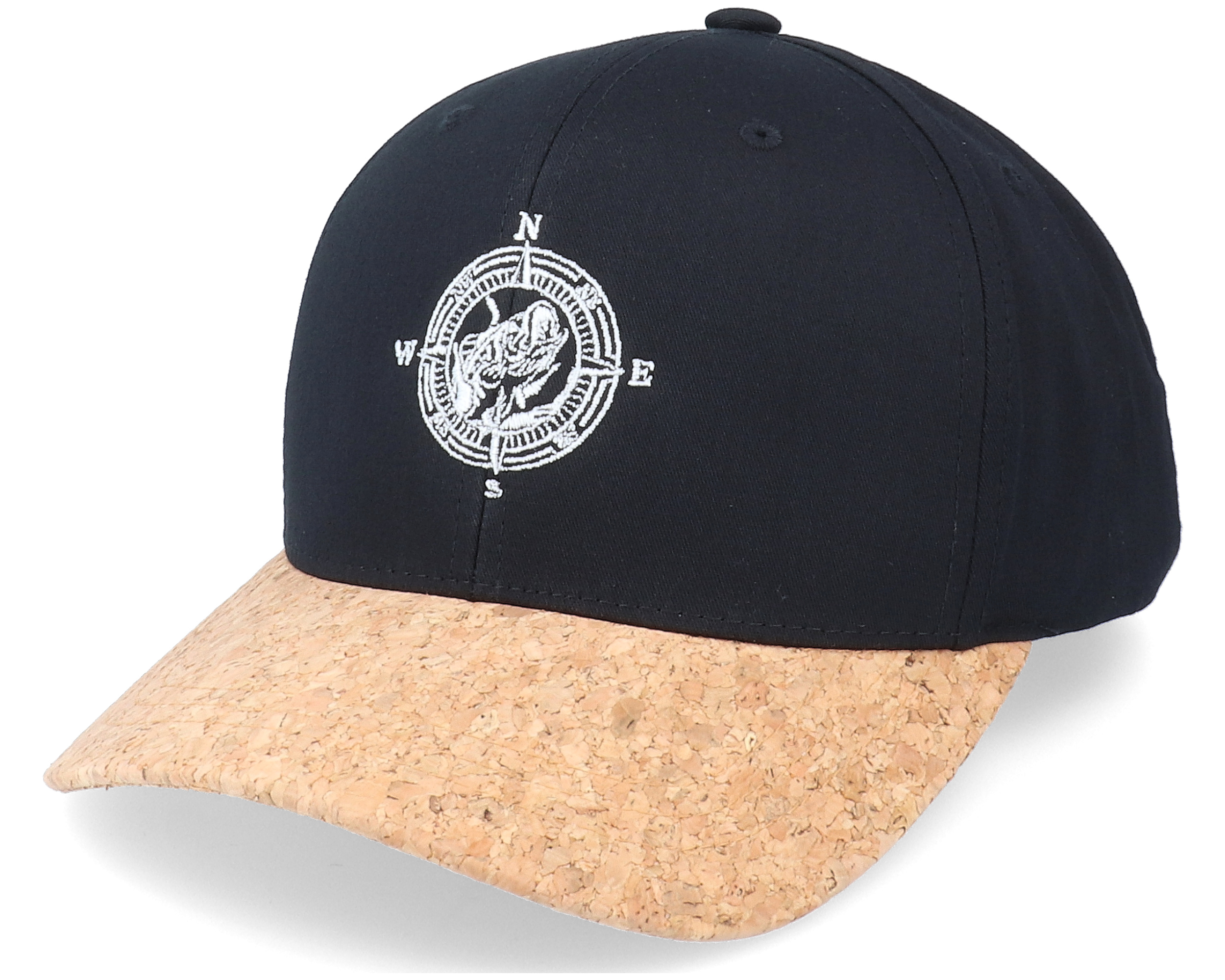 Fishing Compass Black/Cork Adjustable - Iconic | Hatstoreworld.com