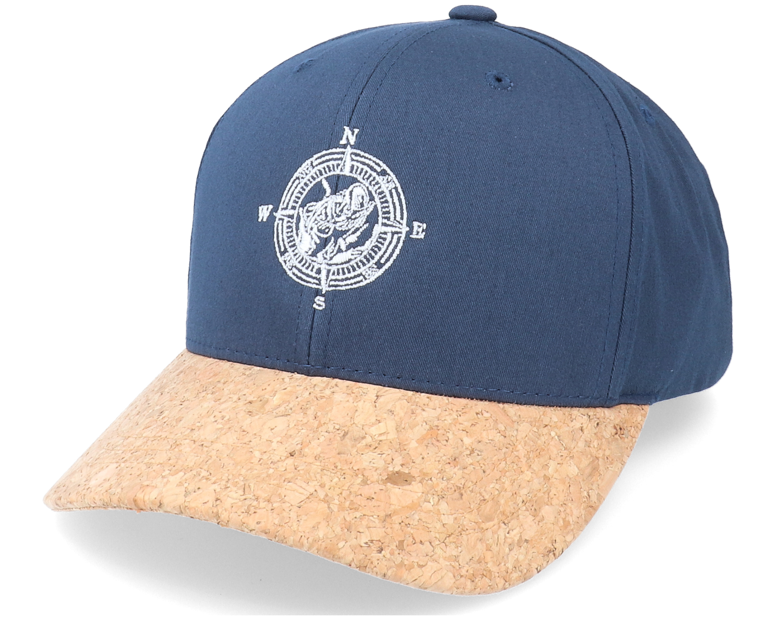 Fishing Compass Navy/Cork Adjustable | Hatstoreworld.com