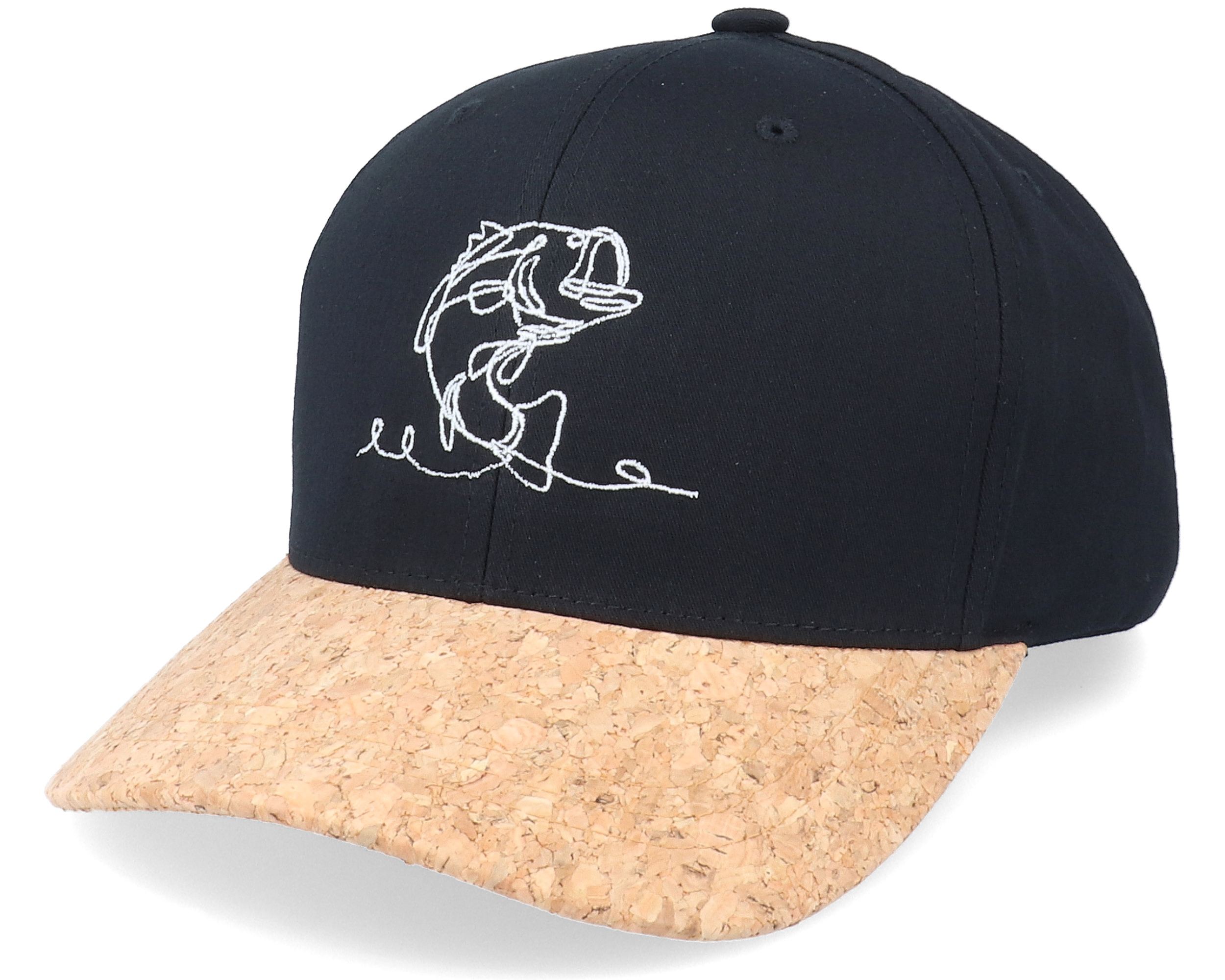 One Line Perch Fishing Black/Cork Adjustable - Skillfish cap ...