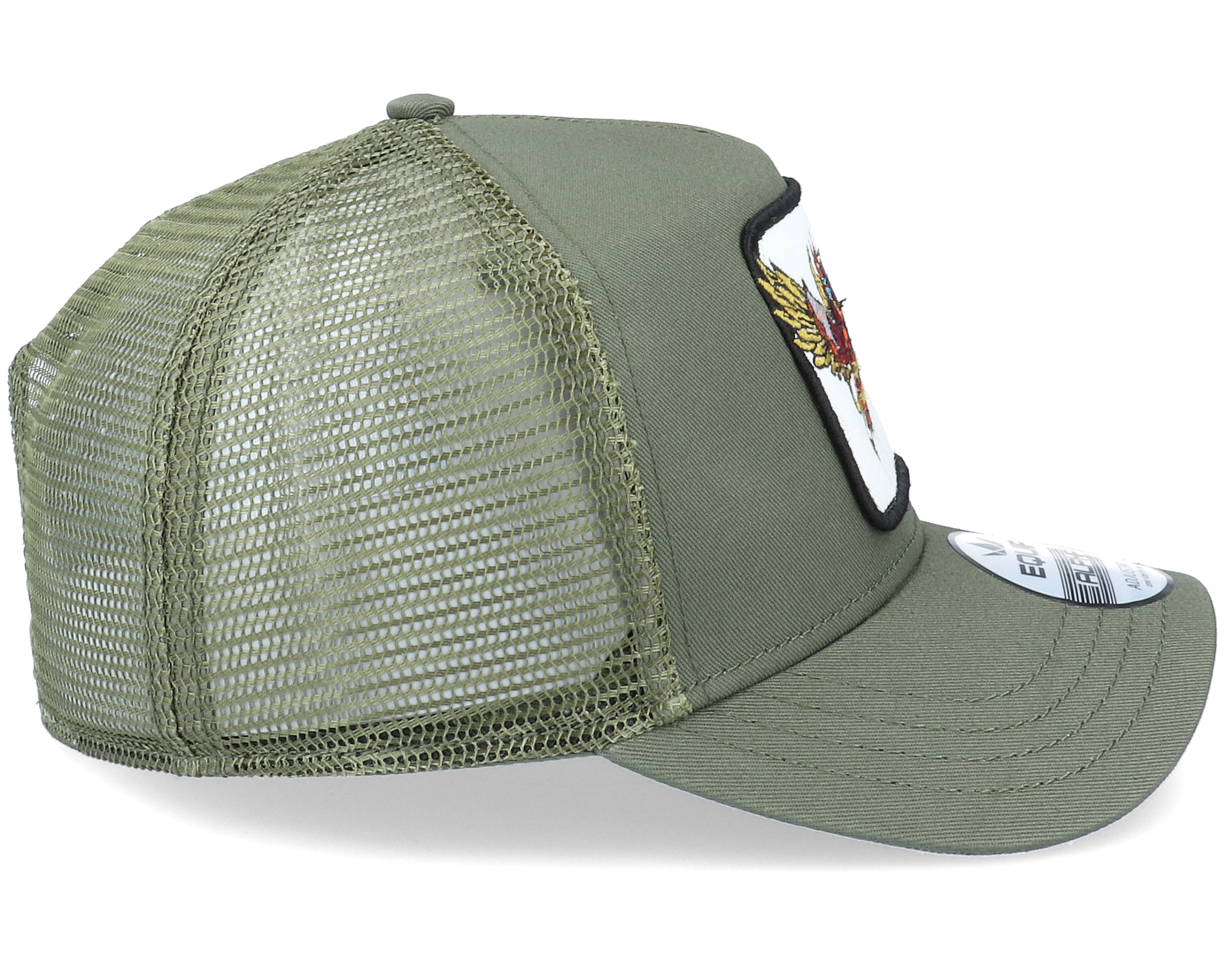 Winged Oni Patch Olive Trucker - Iconic cap | Hatstoreworld.com