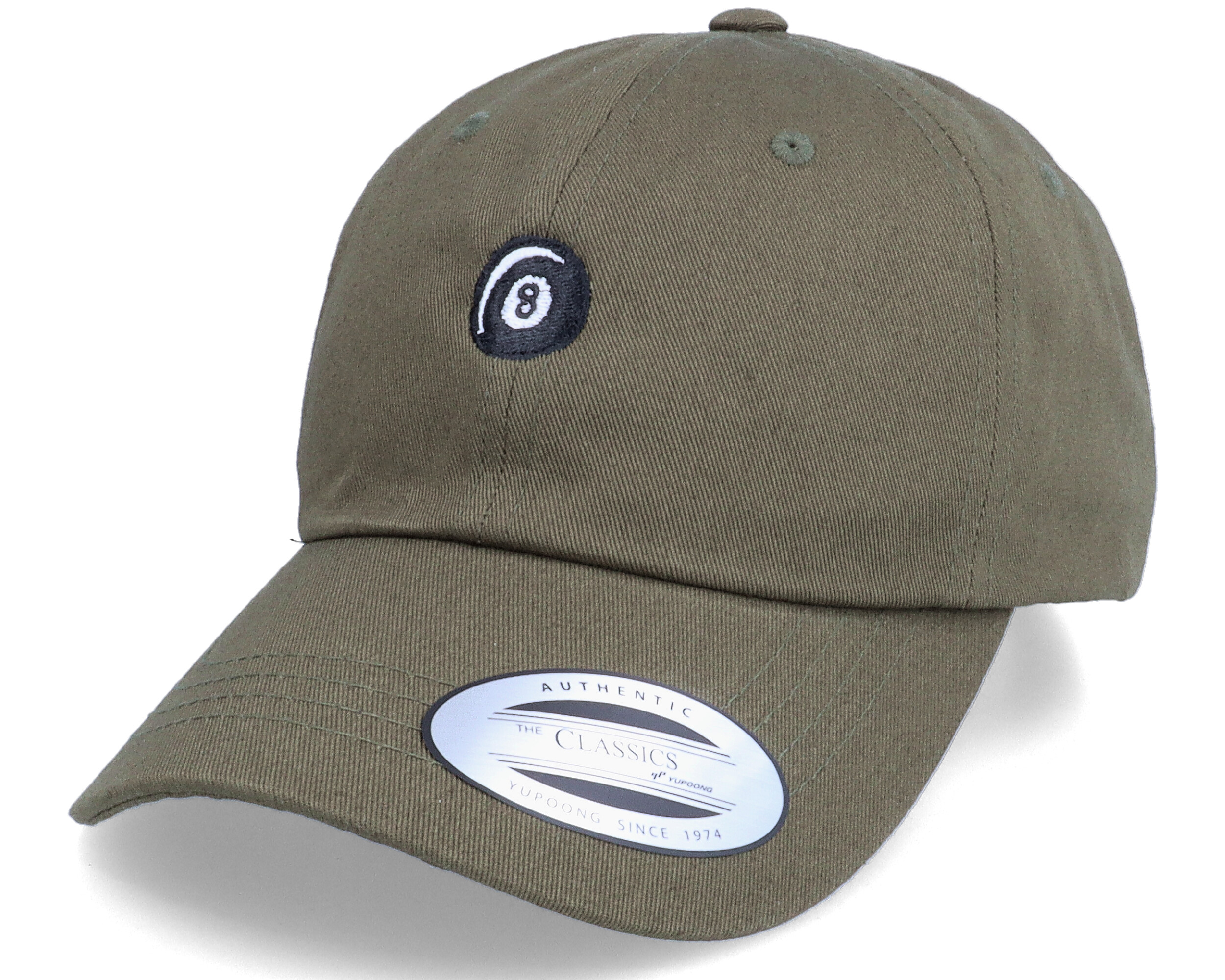 Tiny Eight Ball Billiard Olive Dad Cap | Hatstoreworld.com