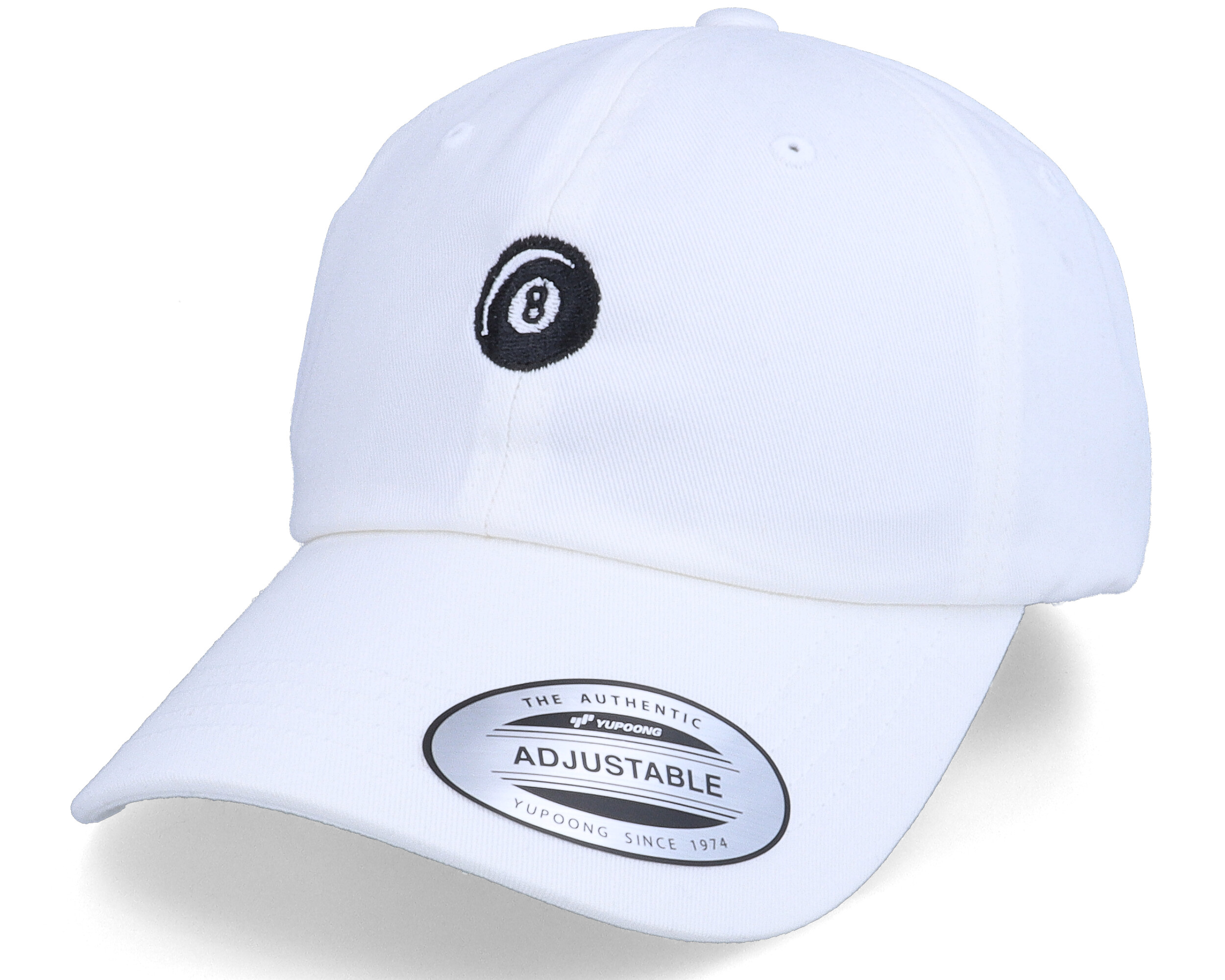 Tiny Eight Ball Billiard White Dad Cap | Hatstoreworld.com