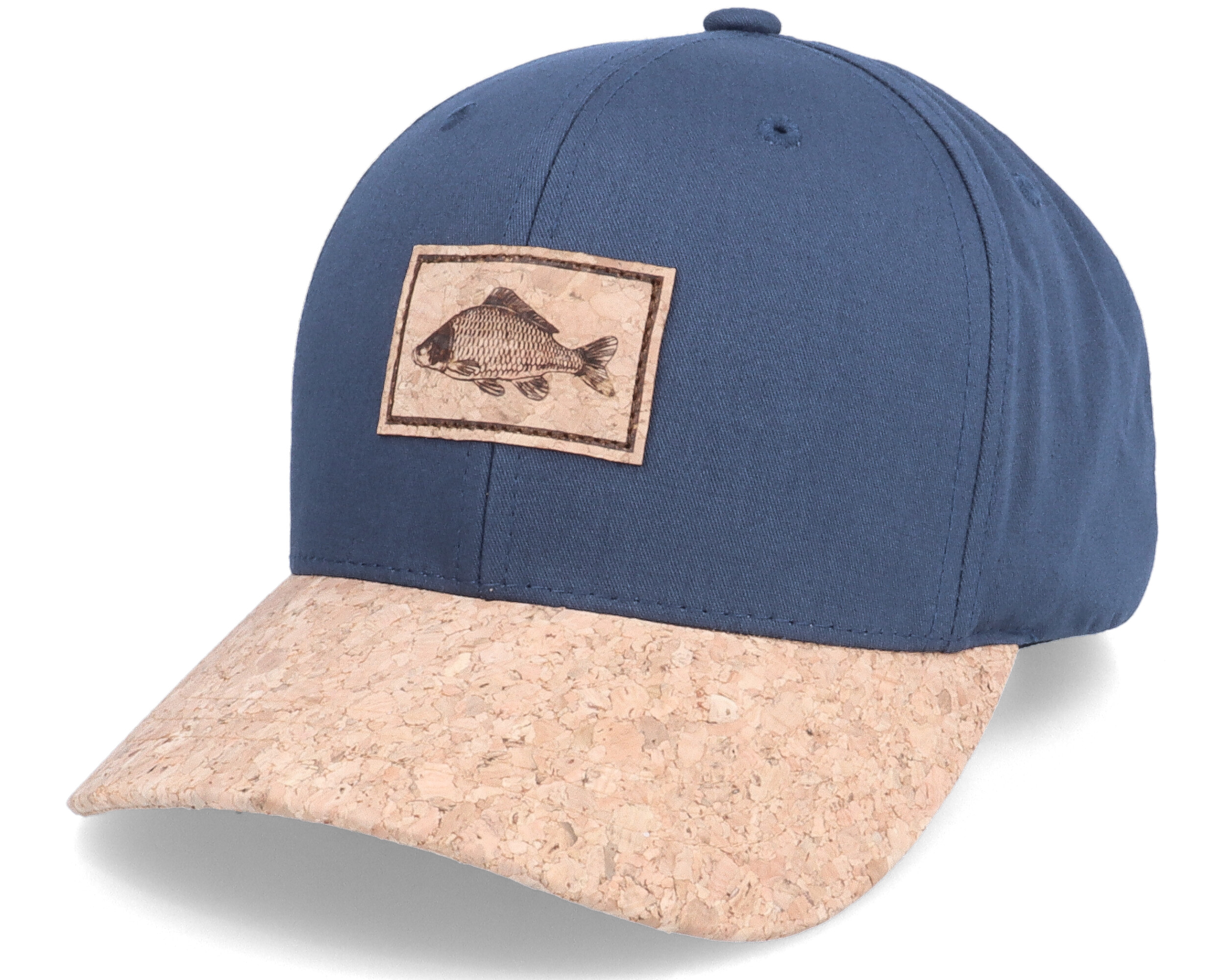 Carp Fish Patch Navy/Cork Adjustable | Hatstoreworld.com