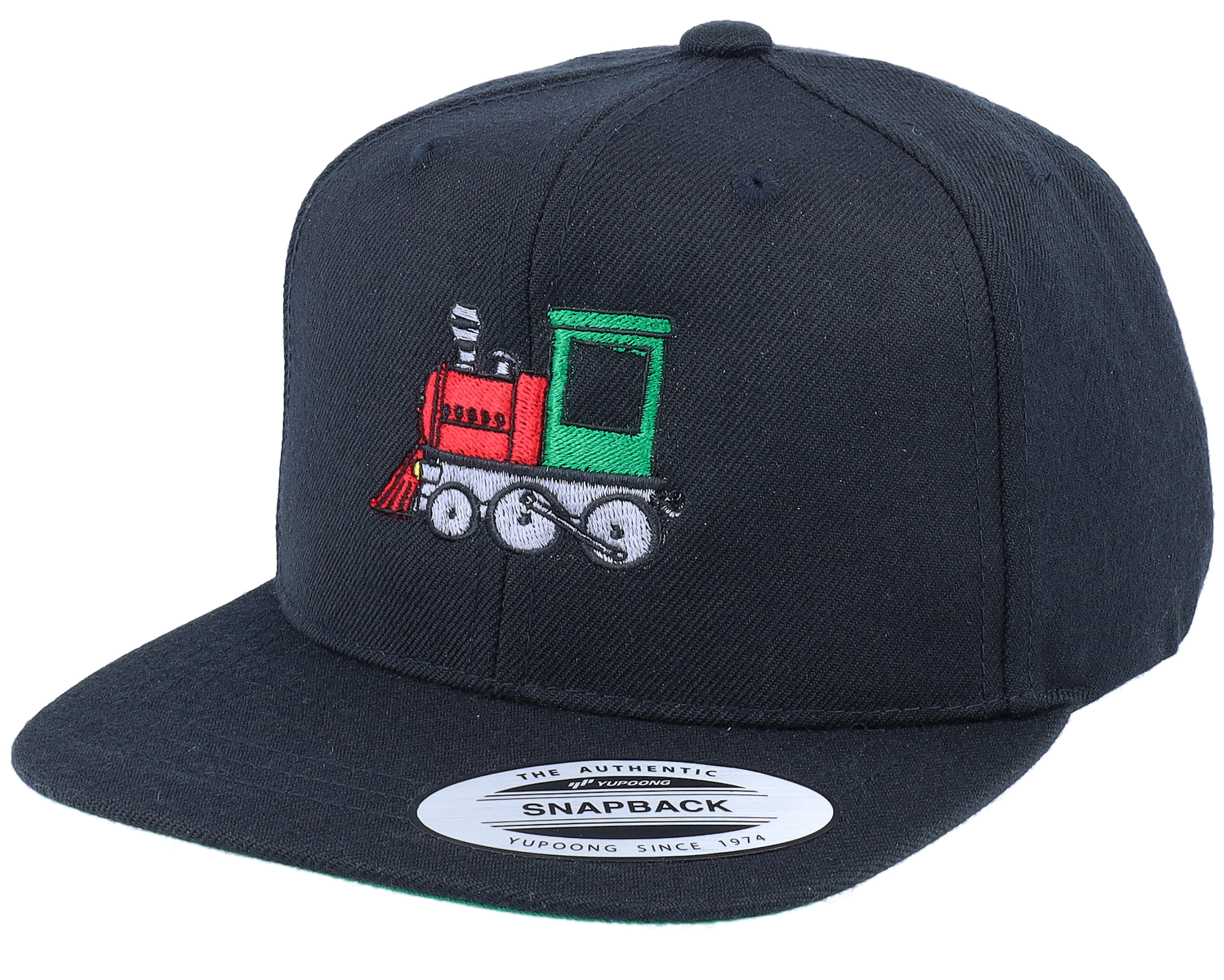 Kids Train Steam Locomotive Black Snapback | Hatstoreworld.com
