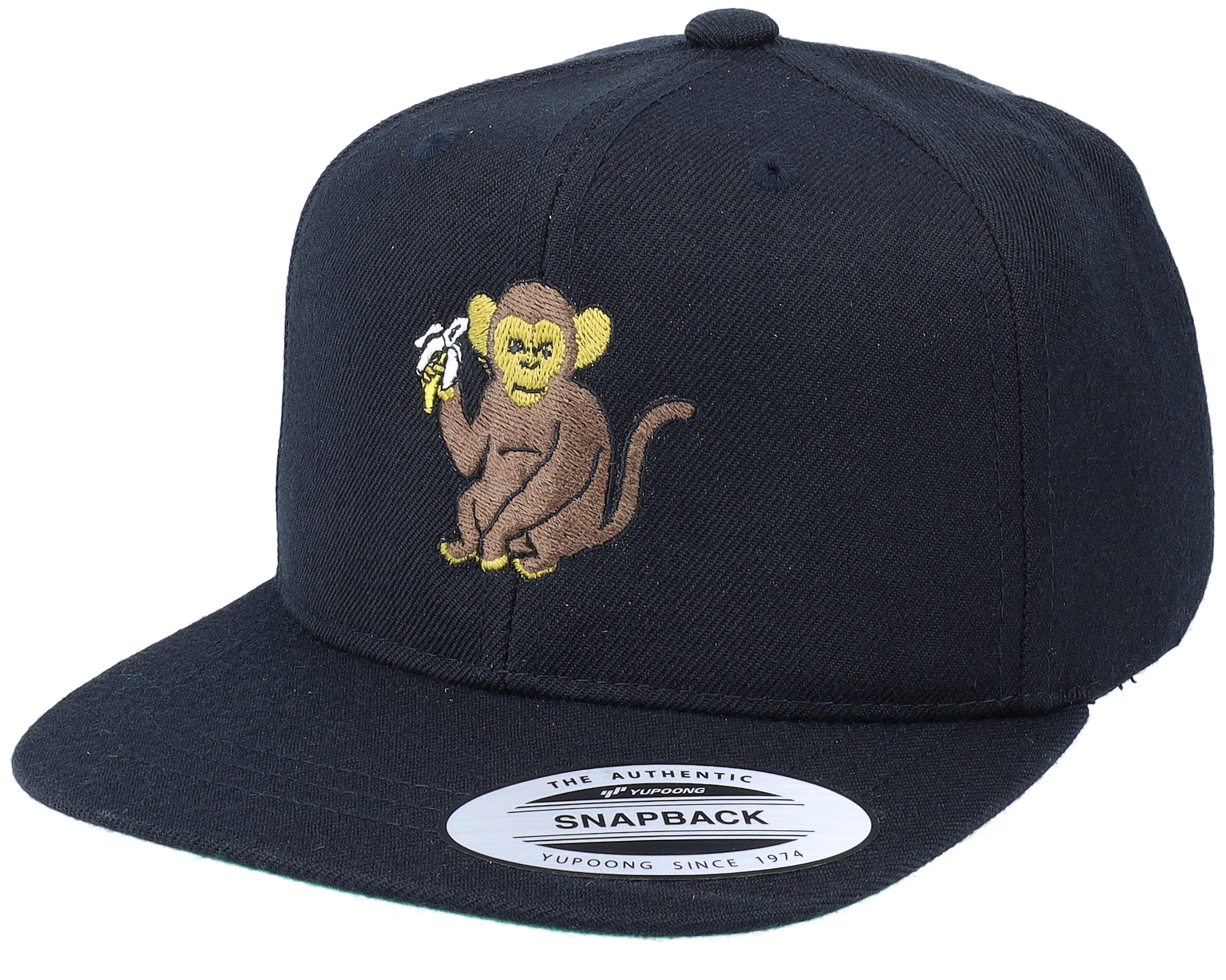 Kids Eat Bananas Monkey Black Snapback | Hatstoreworld.com