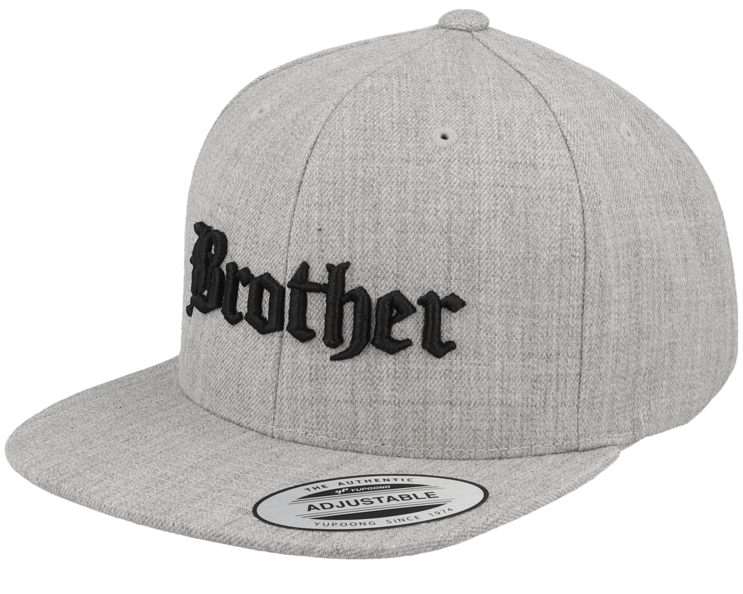 Kids Brother Old English 3d Heather Grey Snapback | Hatstoreworld.com