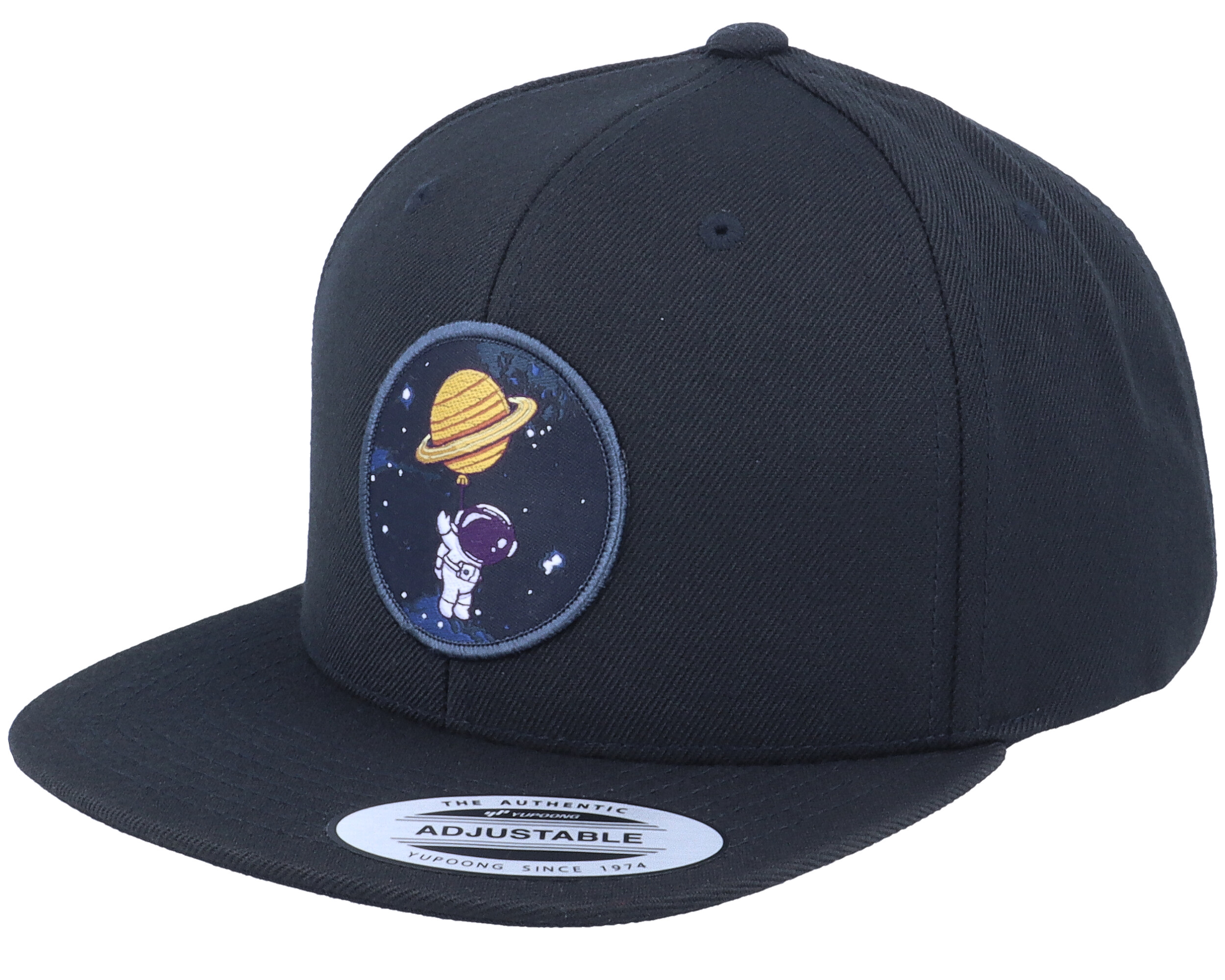 Kids Space Astronaut Saturn Black Snapback - Kiddo Cap cap | Hatstore.no