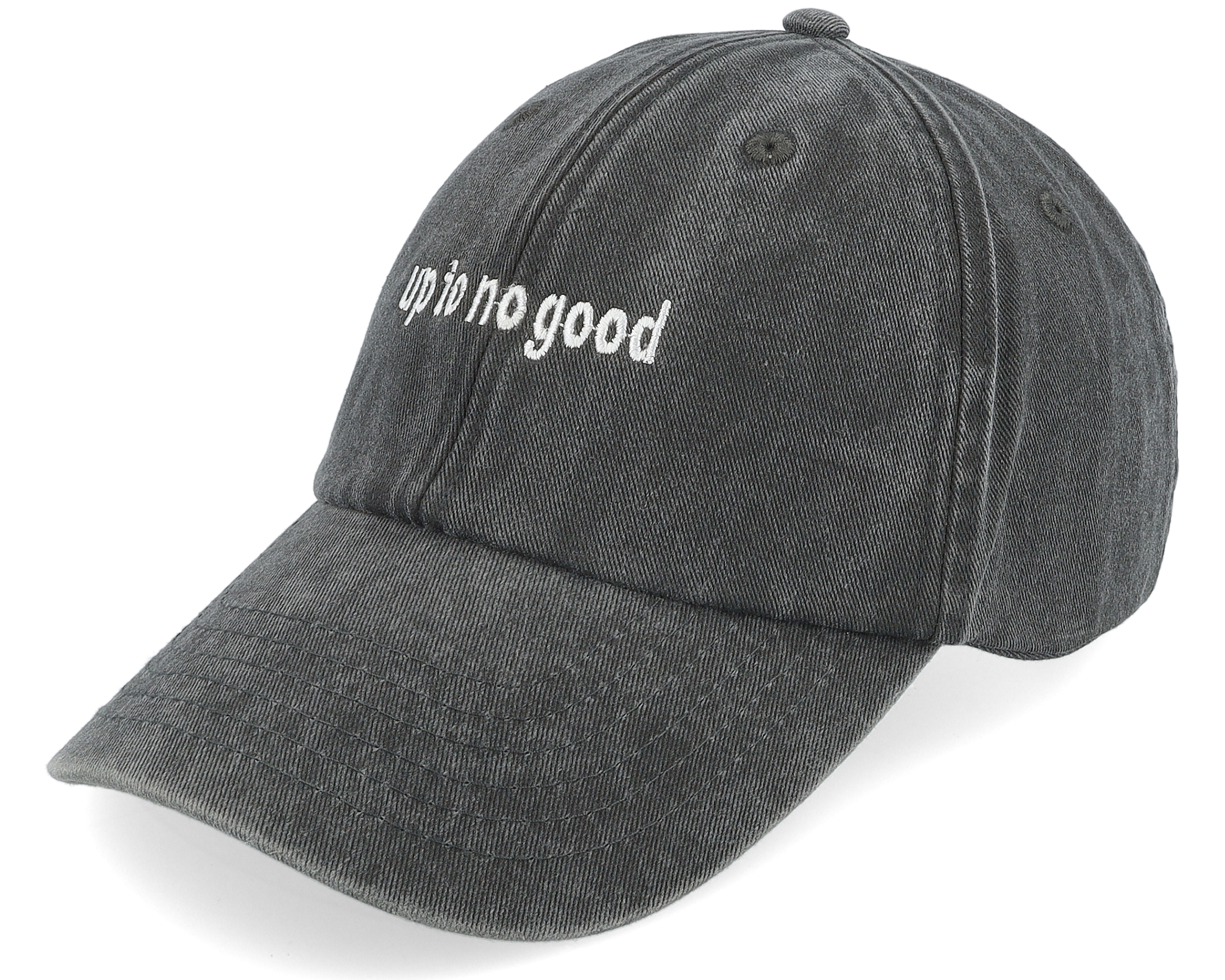 Up To No Good Washed Black Dad Cap - Iconic | Hatstoreworld.com