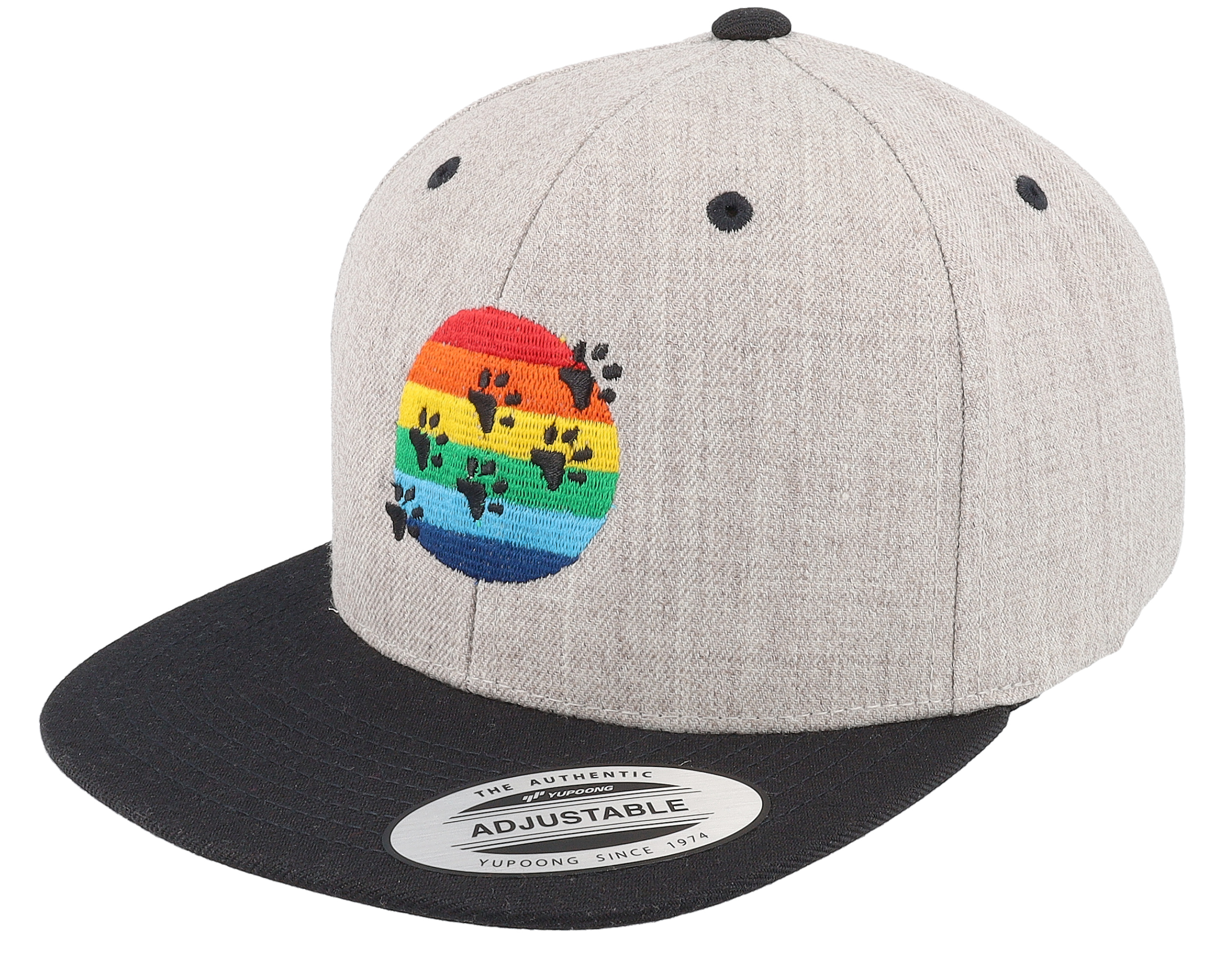 Kids Sunset Paw Heather Grey Snapback - Kiddo Cap | Hatstoreworld.com