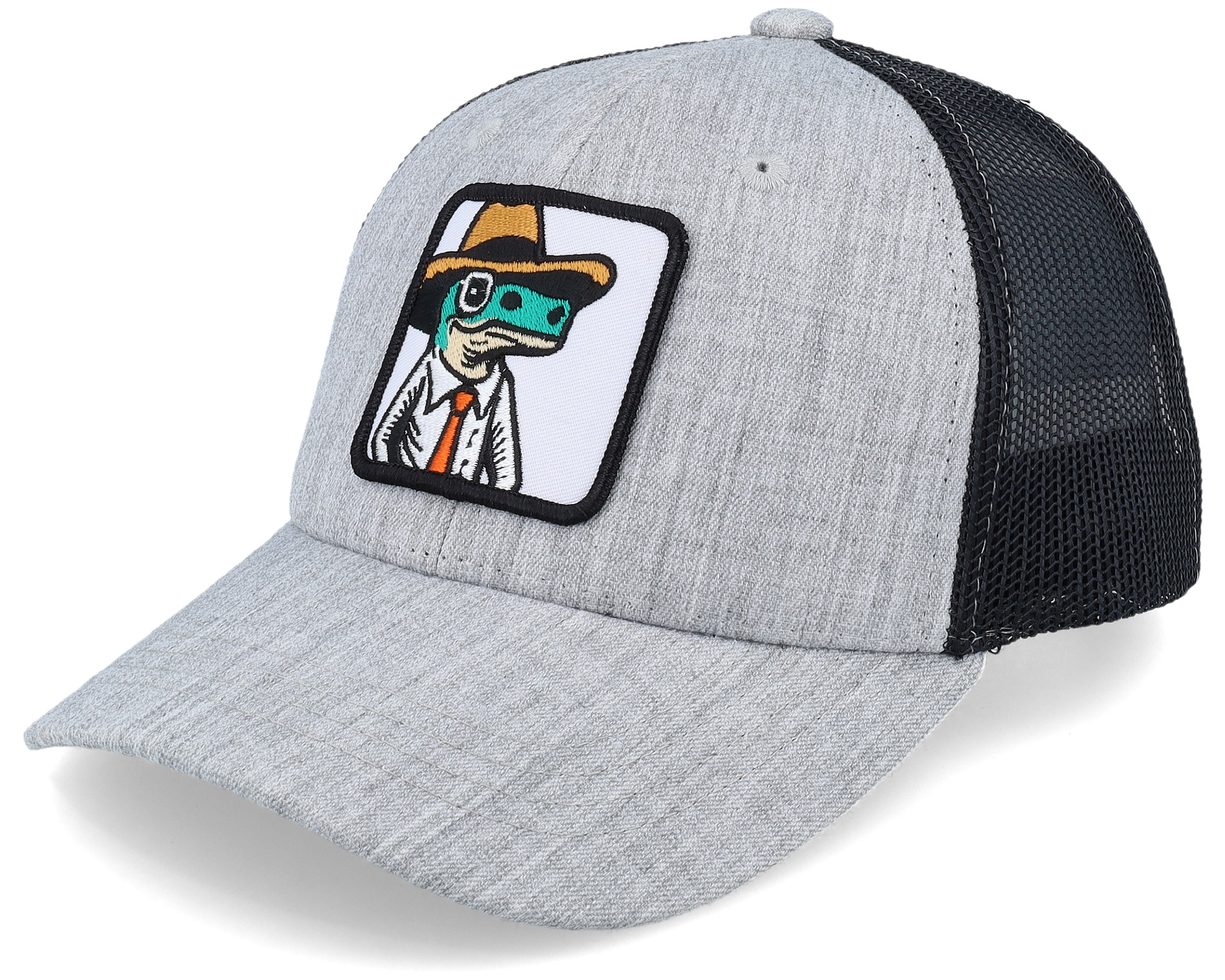 Kids Lizard With Hat Patch Heather Grey/Black - Kiddo Cap ...