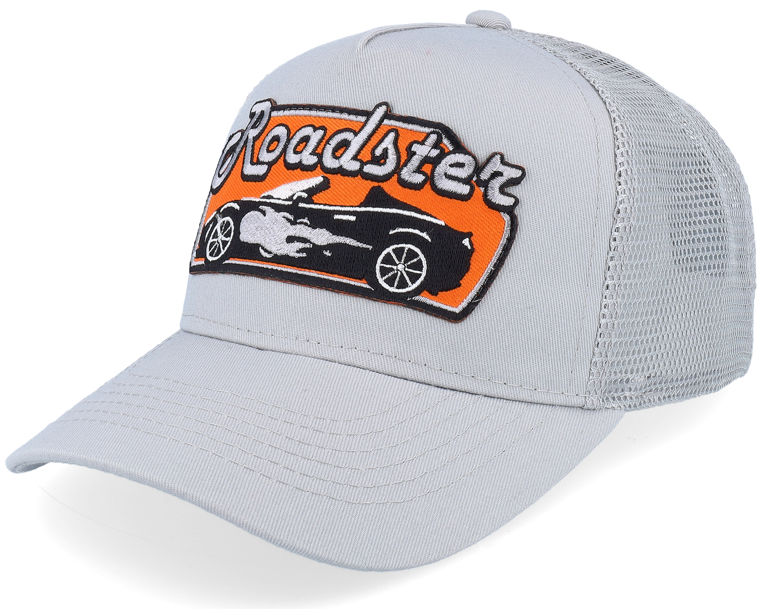Kids Roadster Car Big Patch Light Grey Trucker - Kiddo Cap | Hatstoreworld.com